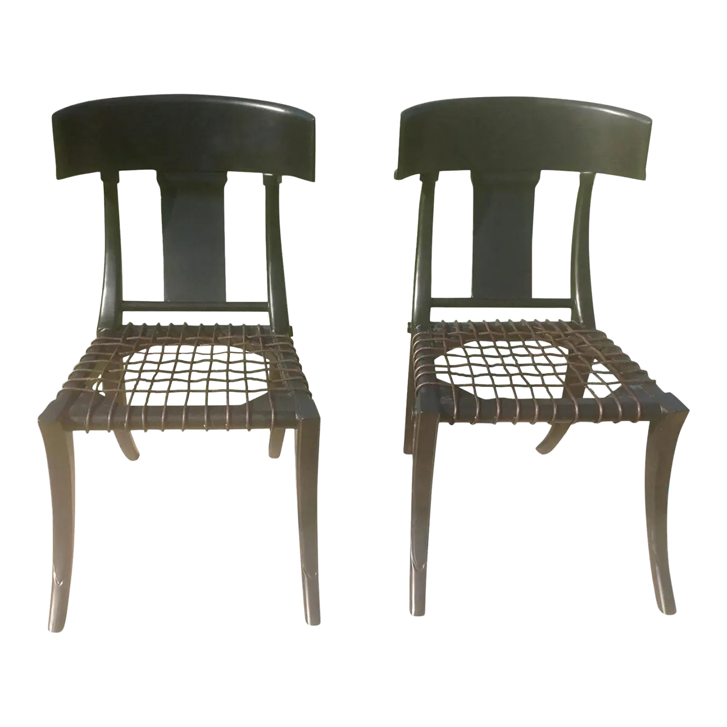 Klismos Ebony Side Chairs - a Pair | Chairish