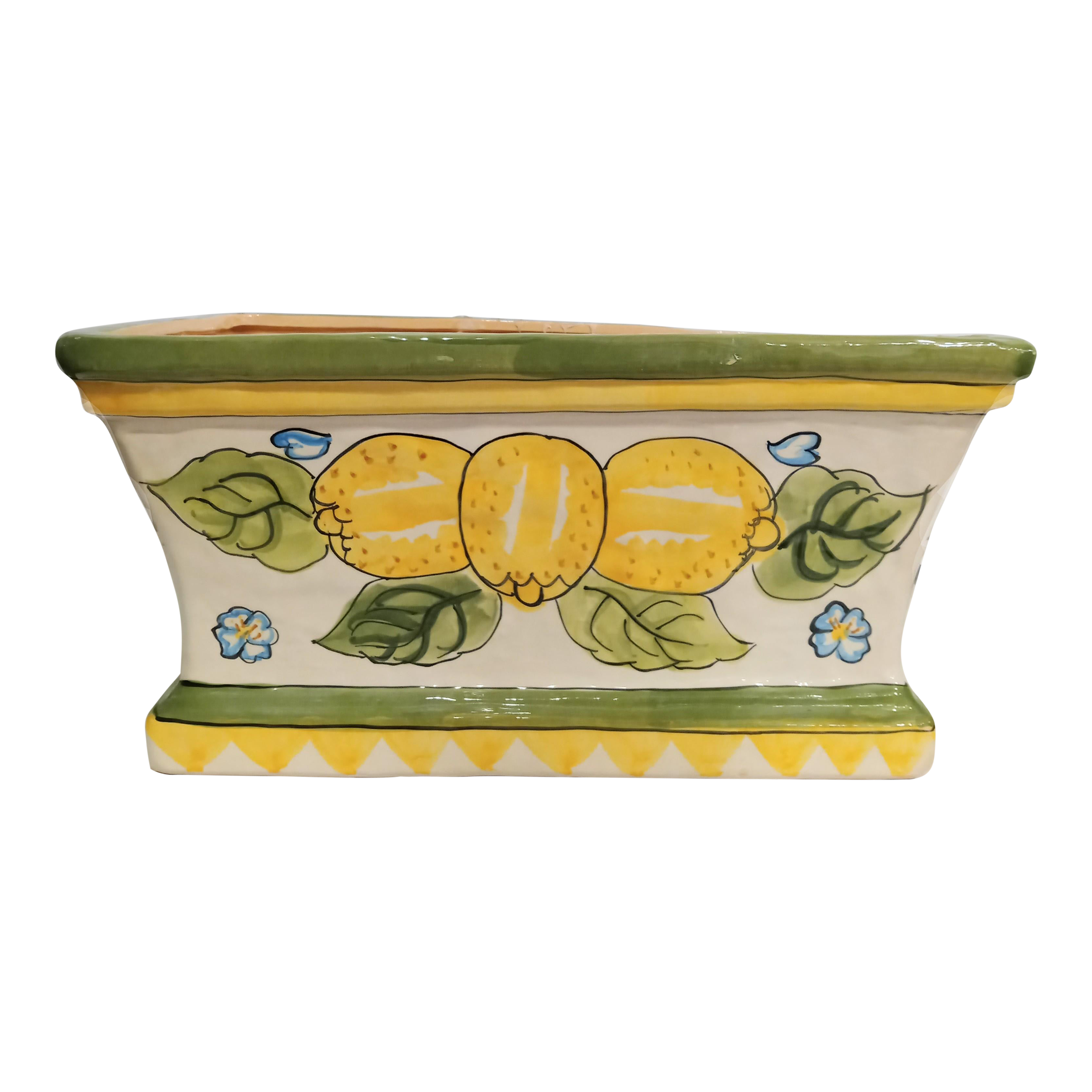 Extra Large Yellow Green Hand Painted Italian Lemon Rectangular Planter ...