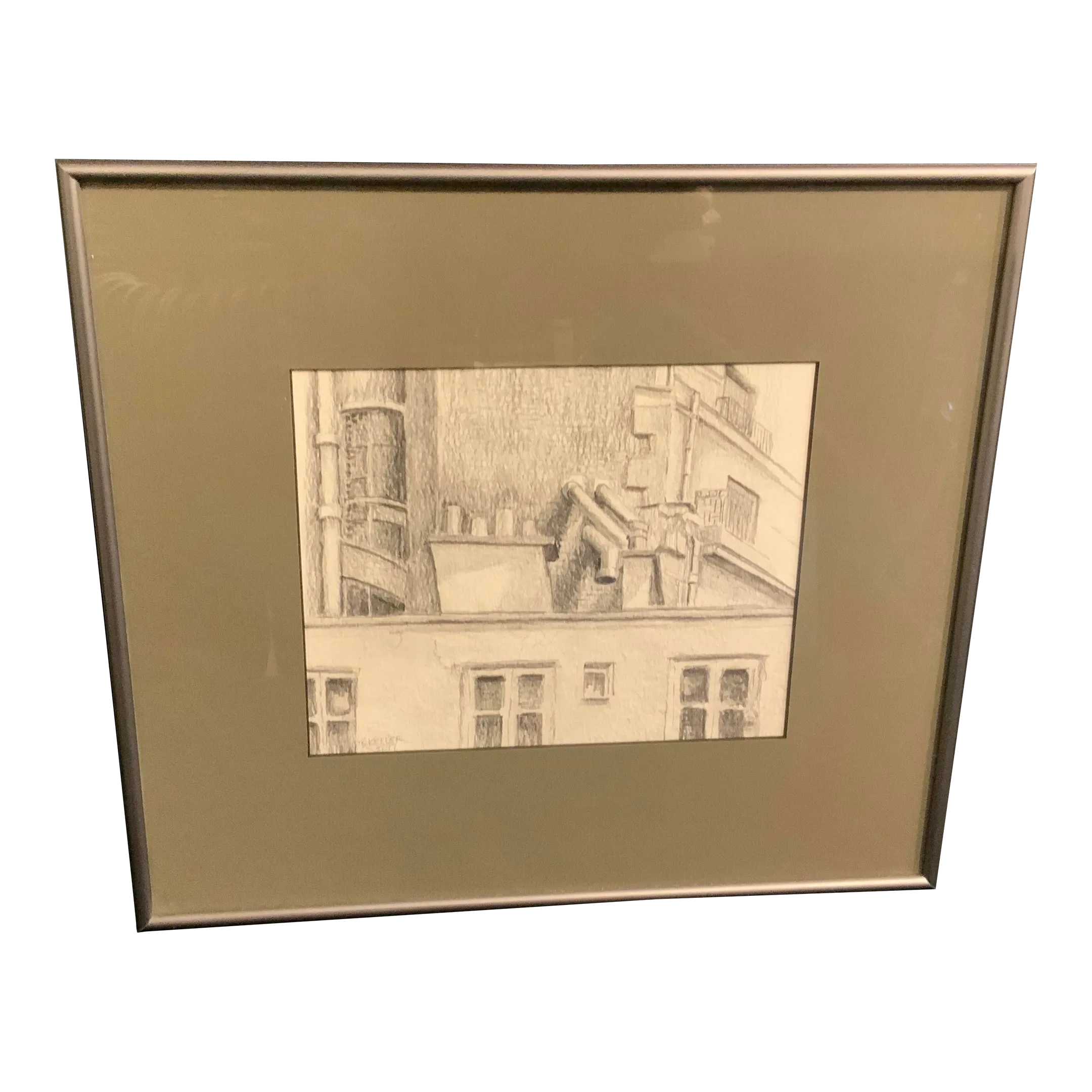 1997 “From the Kitchen Window” by Barry Keller Pencil Drawing | Chairish