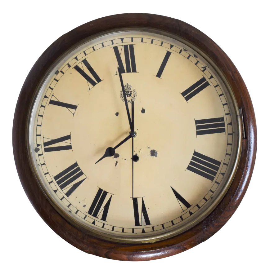 Mahogany WWII Royal Air Force Wall Clock by F. W. Elliott | Chairish