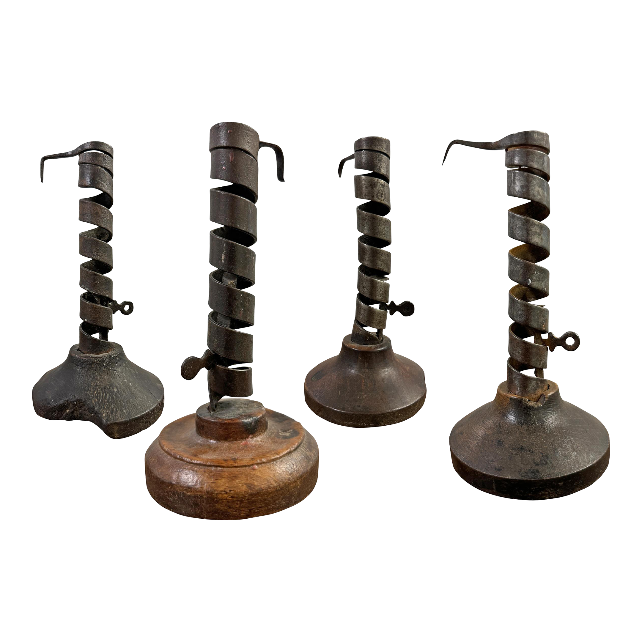 Collection of Four 18th-Century French Miner's Candlesticks | Chairish