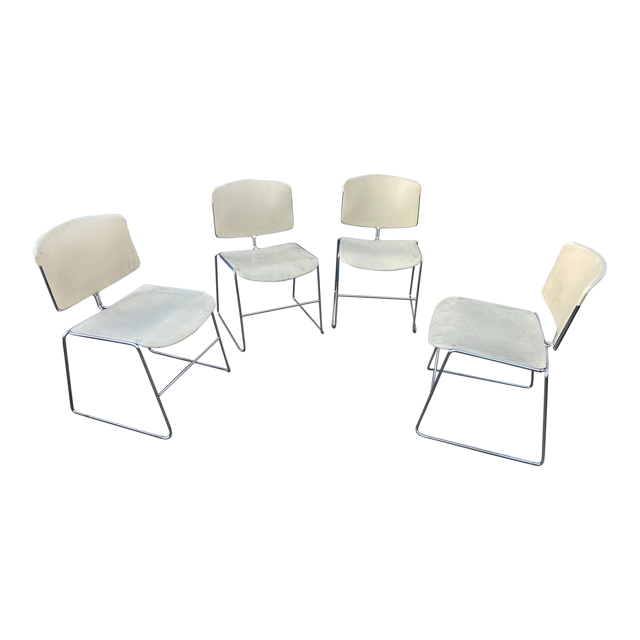 1980s Steelcase Max Stacker Chairs Set of 4 | Chairish
