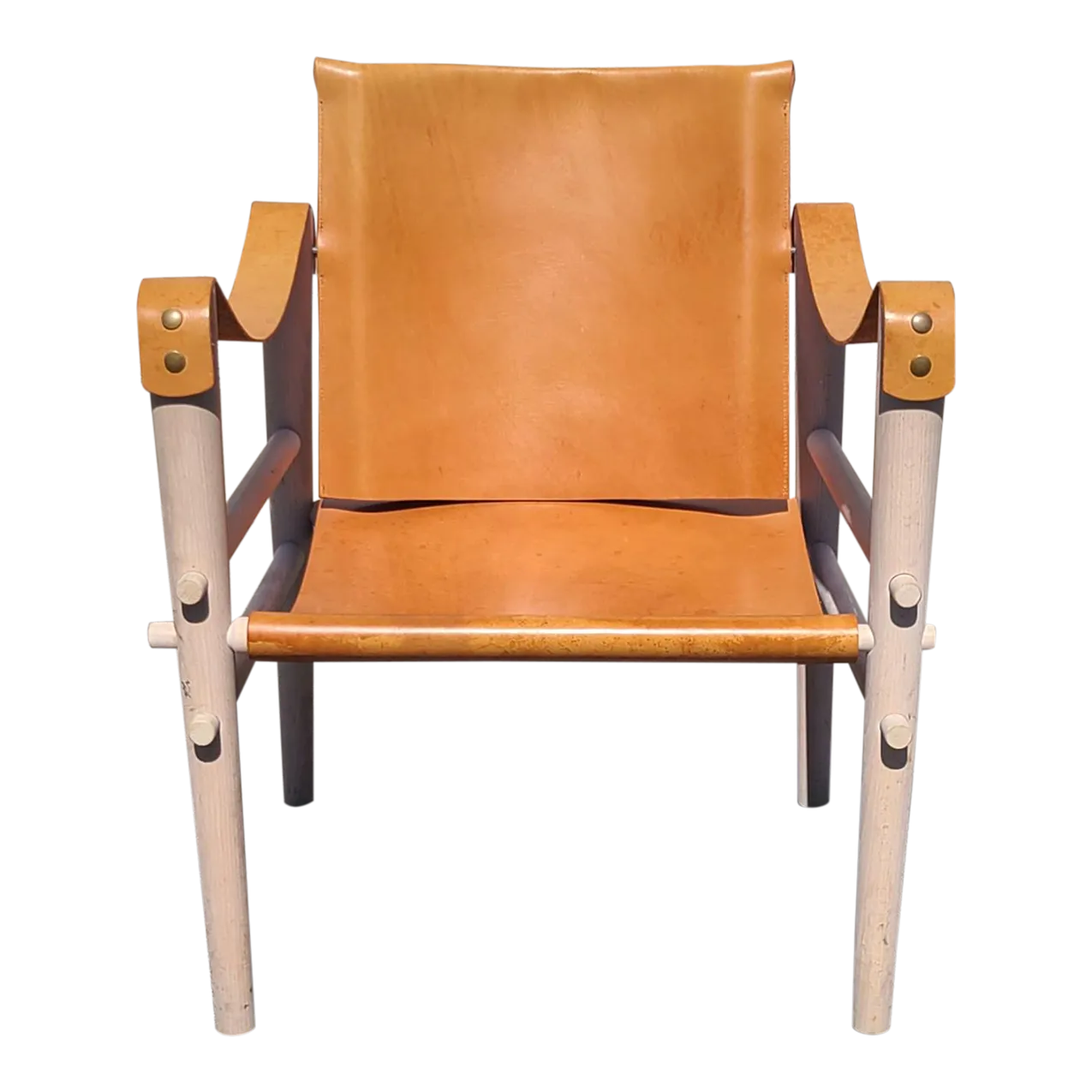 2000s Temps Libre Leather Safari Chair by Virginie Labrot Toulouse ...