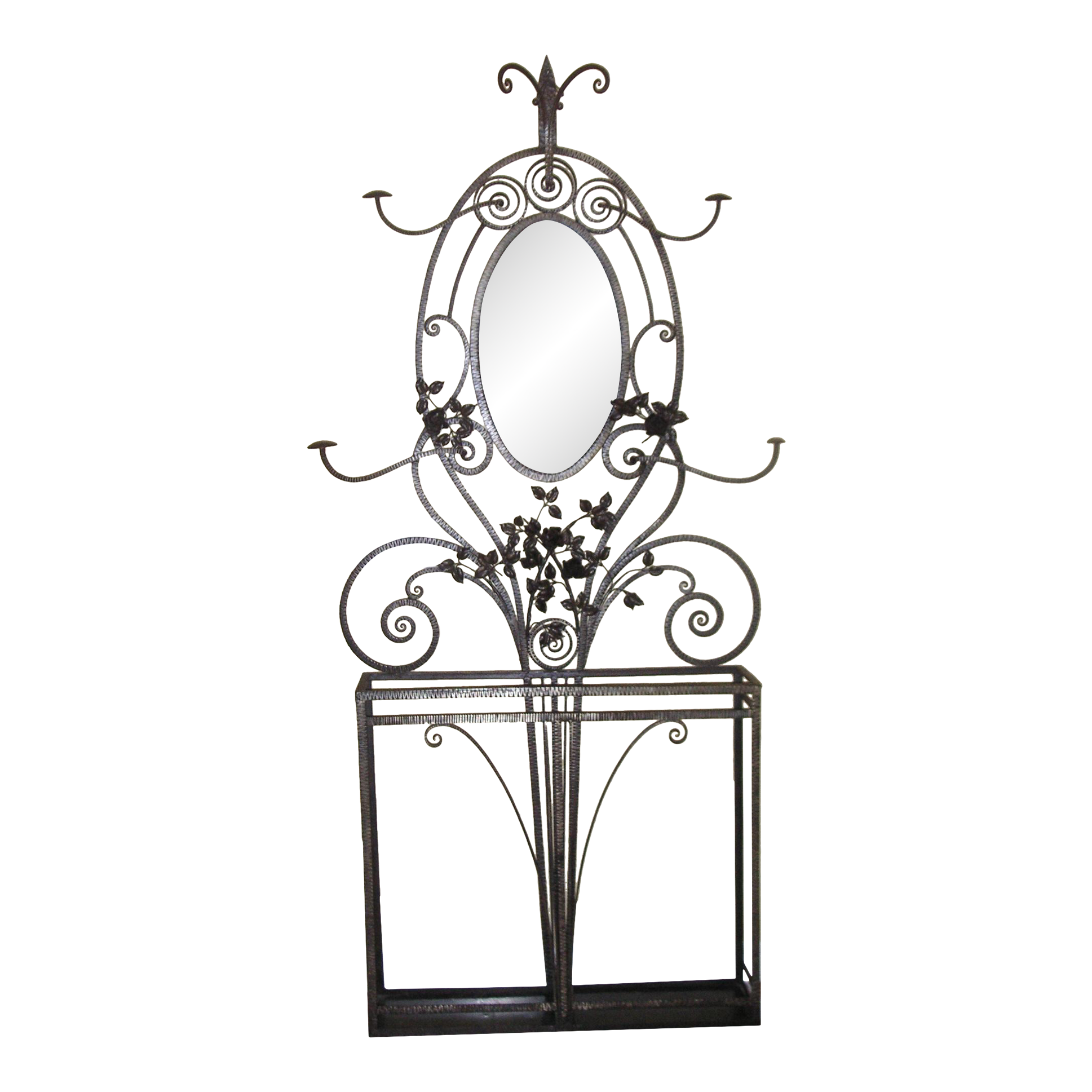 Vintage French Iron Hall Tree | Chairish