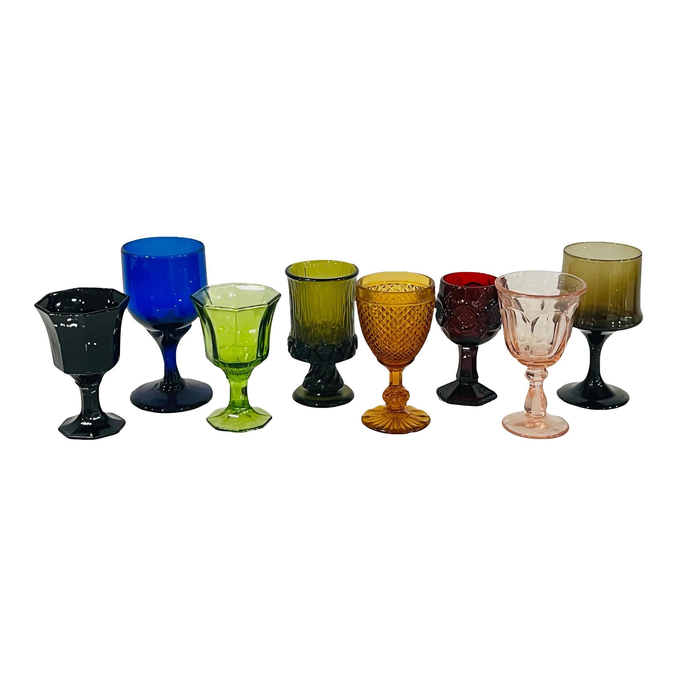 Mid 20th Century Mismatched Midcentury Aperitif Glassware, Set of 8 ...