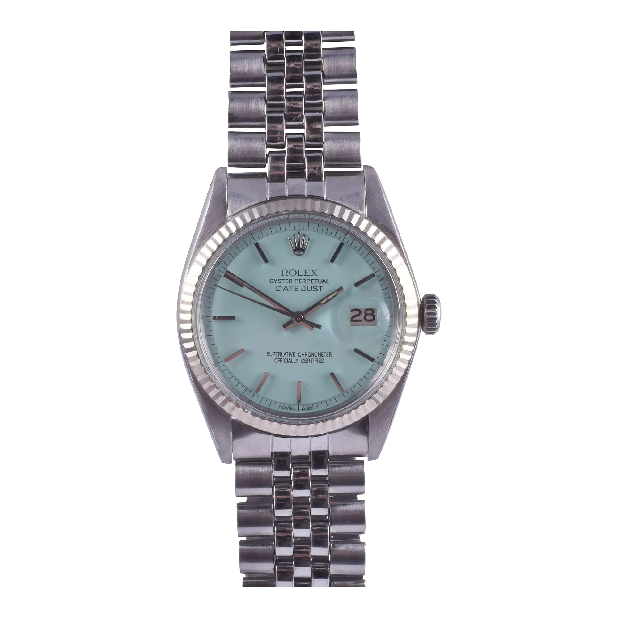 Rolex Datejust Custom Blue Dial Steel Unisex Wrist Watch | Chairish