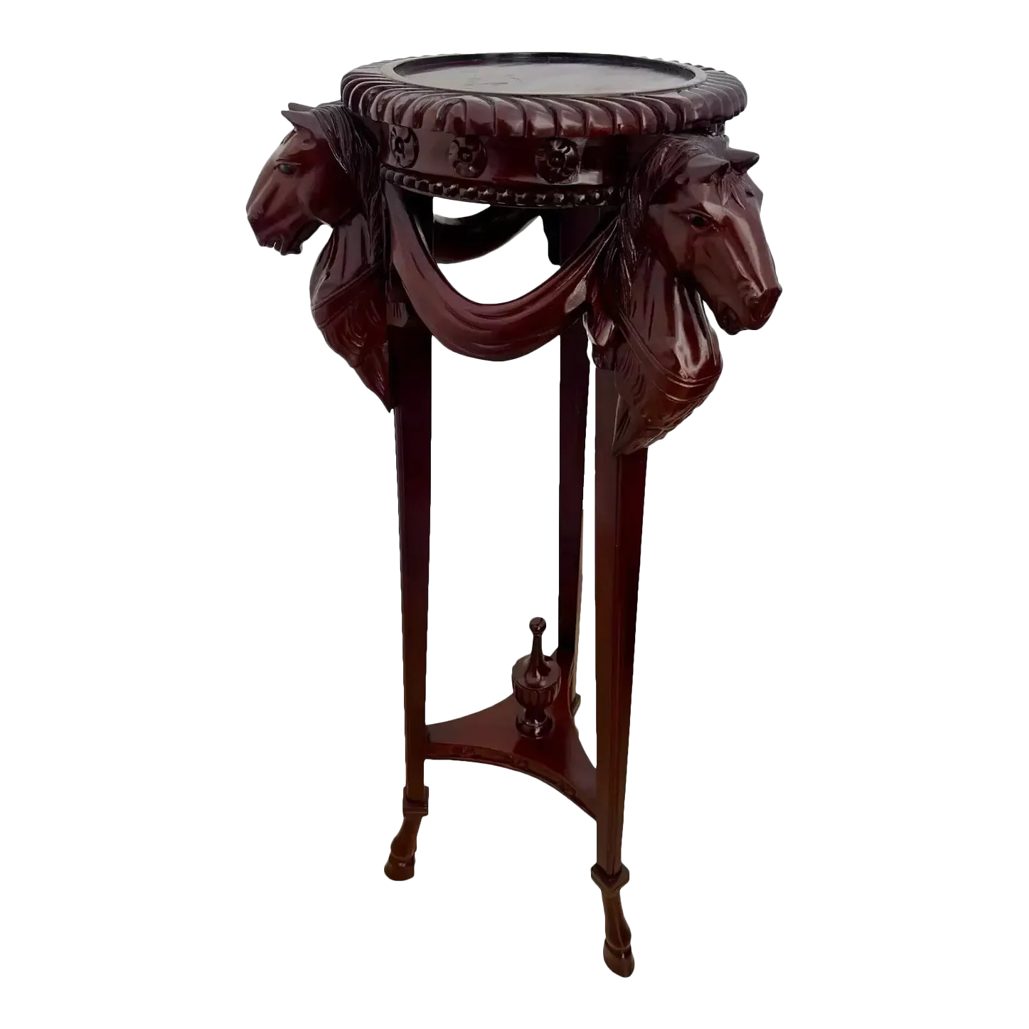 Vintage Tall Plant Stand Carved Horse Heads and Legs Jardiniere ...