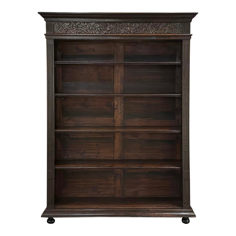 19th Century French Neoclassical ~ Renaissance Open Bookcase | Chairish