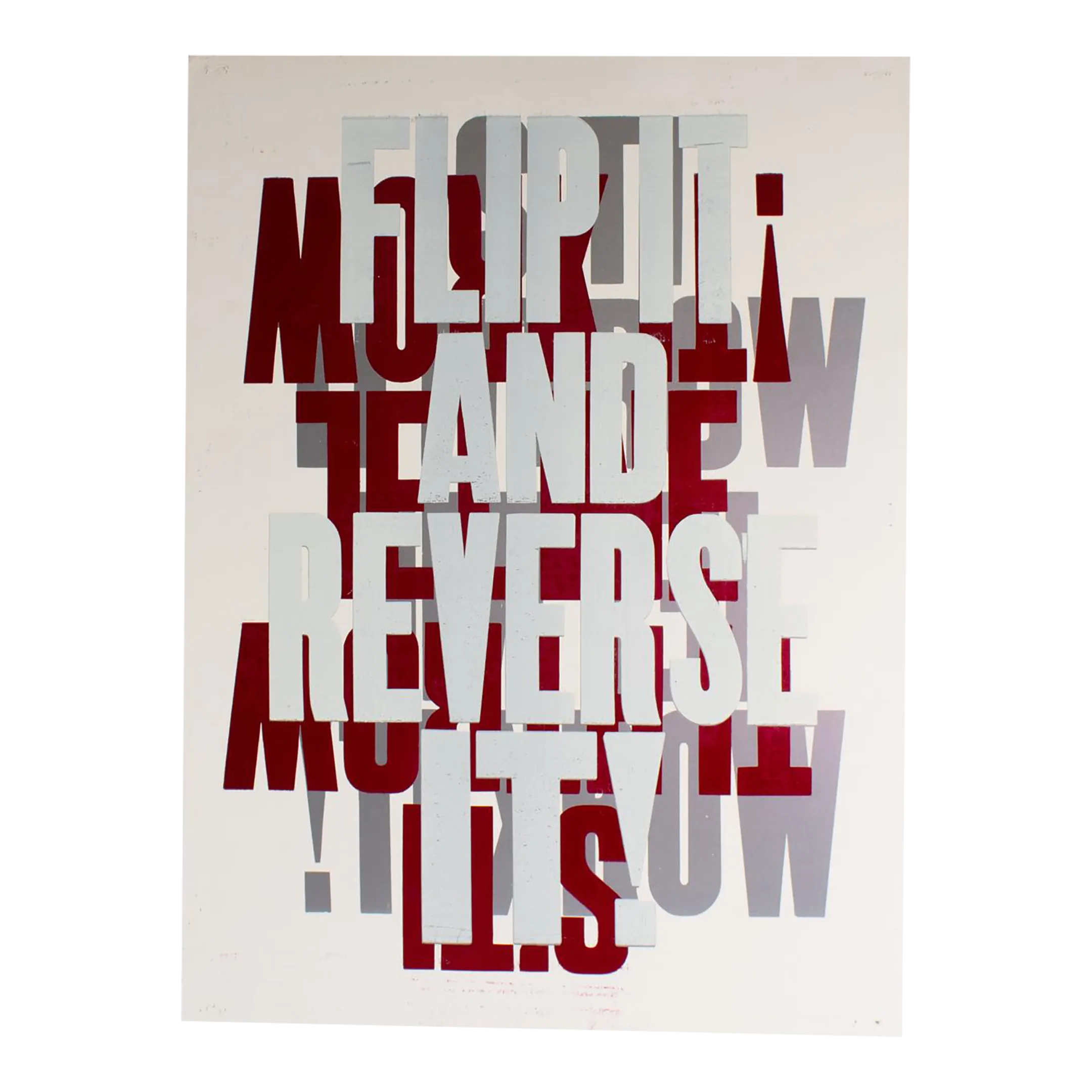 “Flip It and Reverse It!” Letterpress Poster by Carl Pope Jr. | Chairish