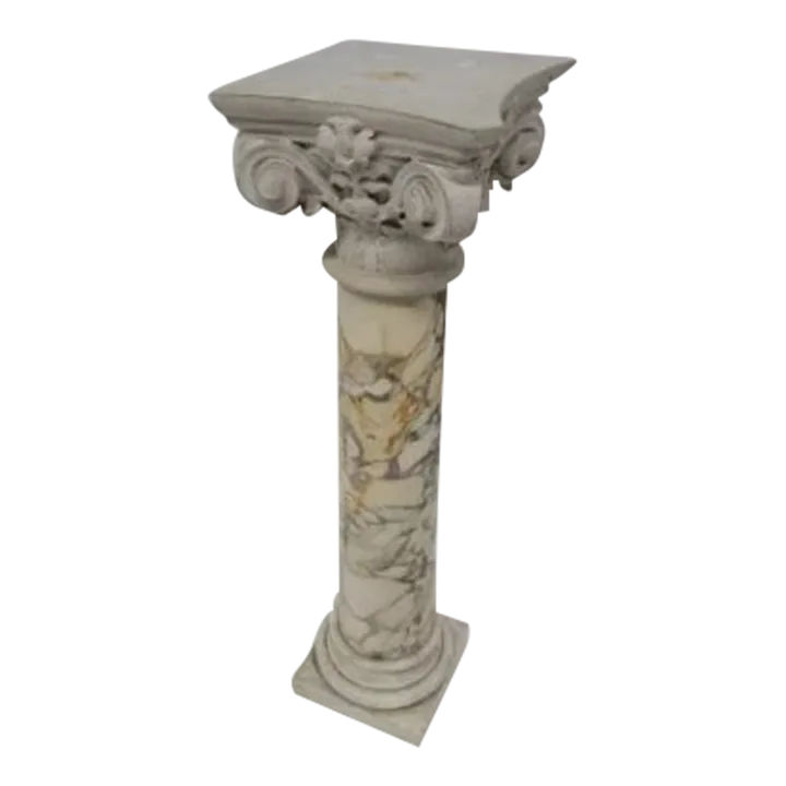 Antique Neoclassical Marble Column Pedestal Stand | Chairish