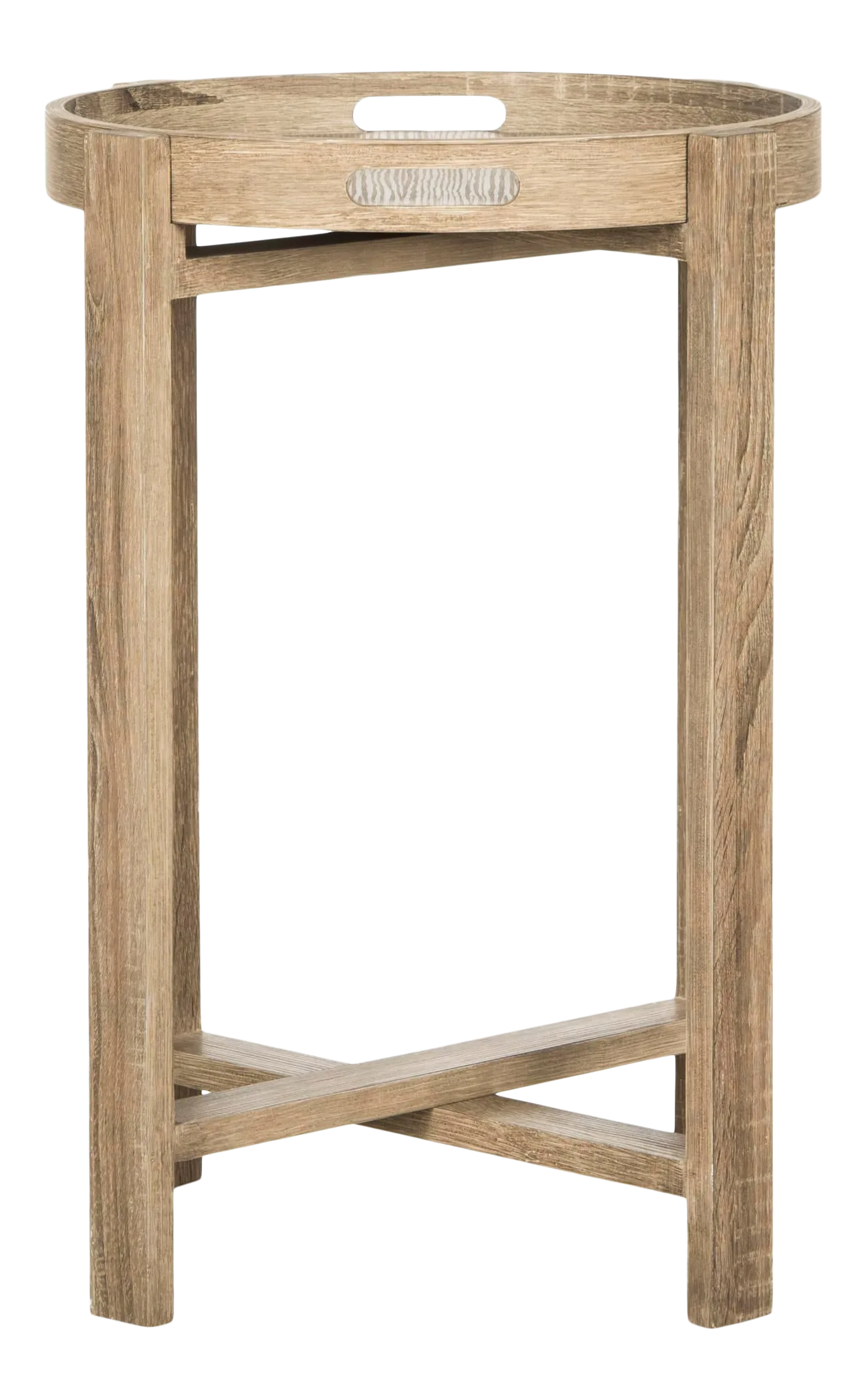 Retro Mid Tray Top Side Table in Light Oak | Chairish