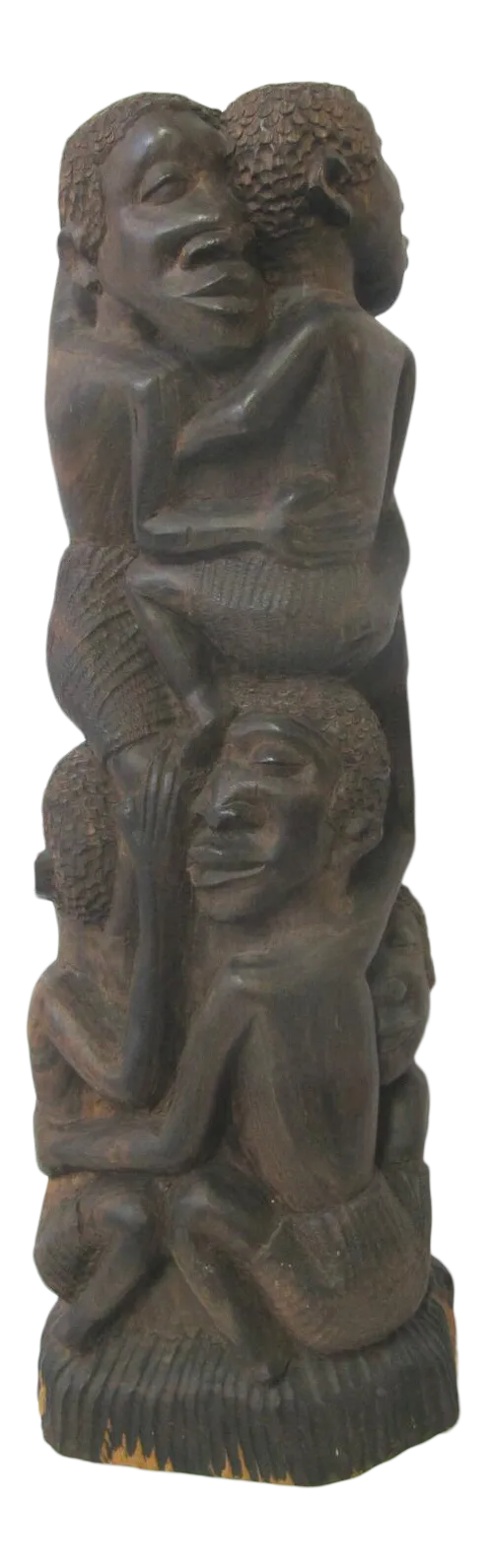 Vintage Makonde Tree of Life Wood Carving Sculpture Signed Amisi | Chairish