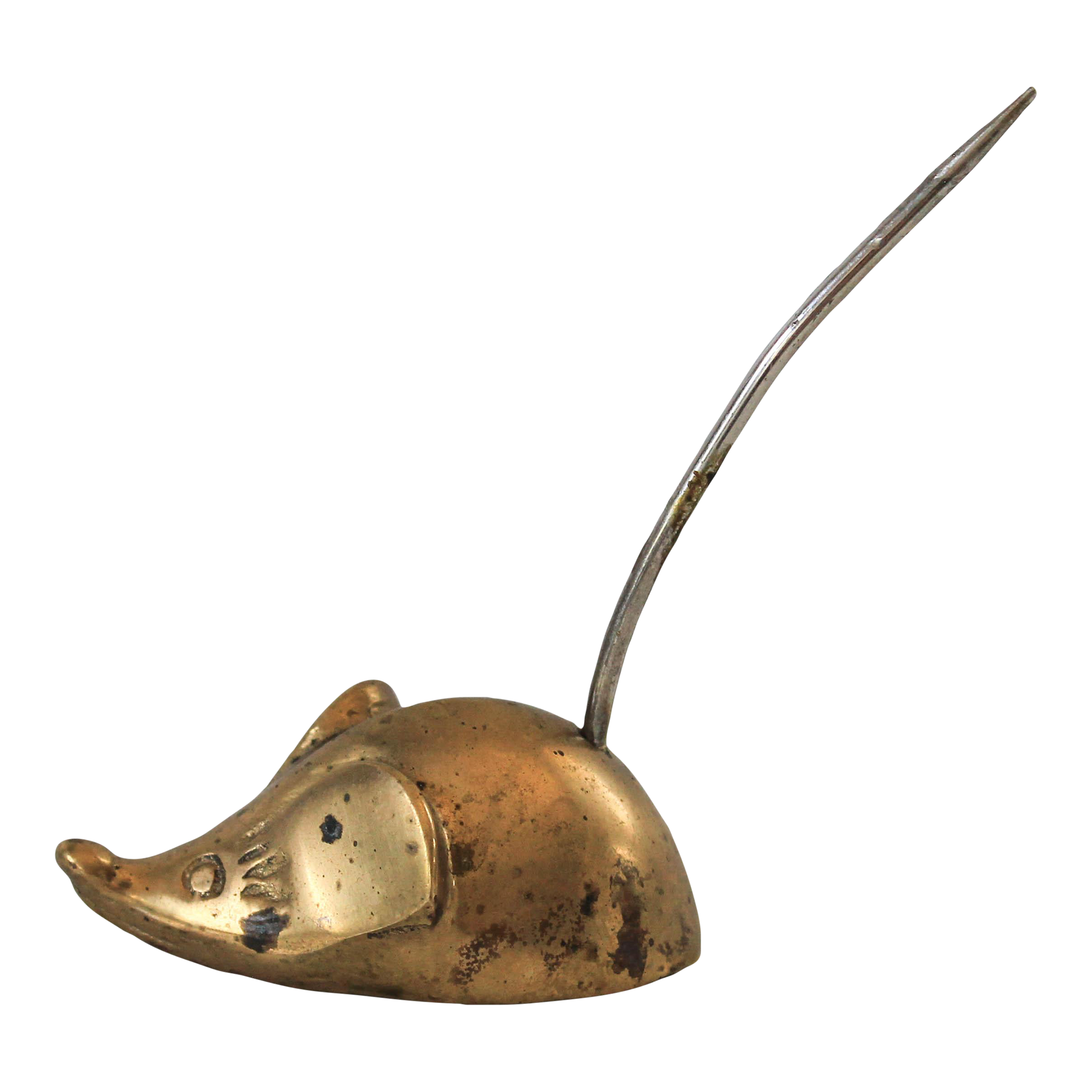 Vintage Solid Brass Mouse Figure | Chairish