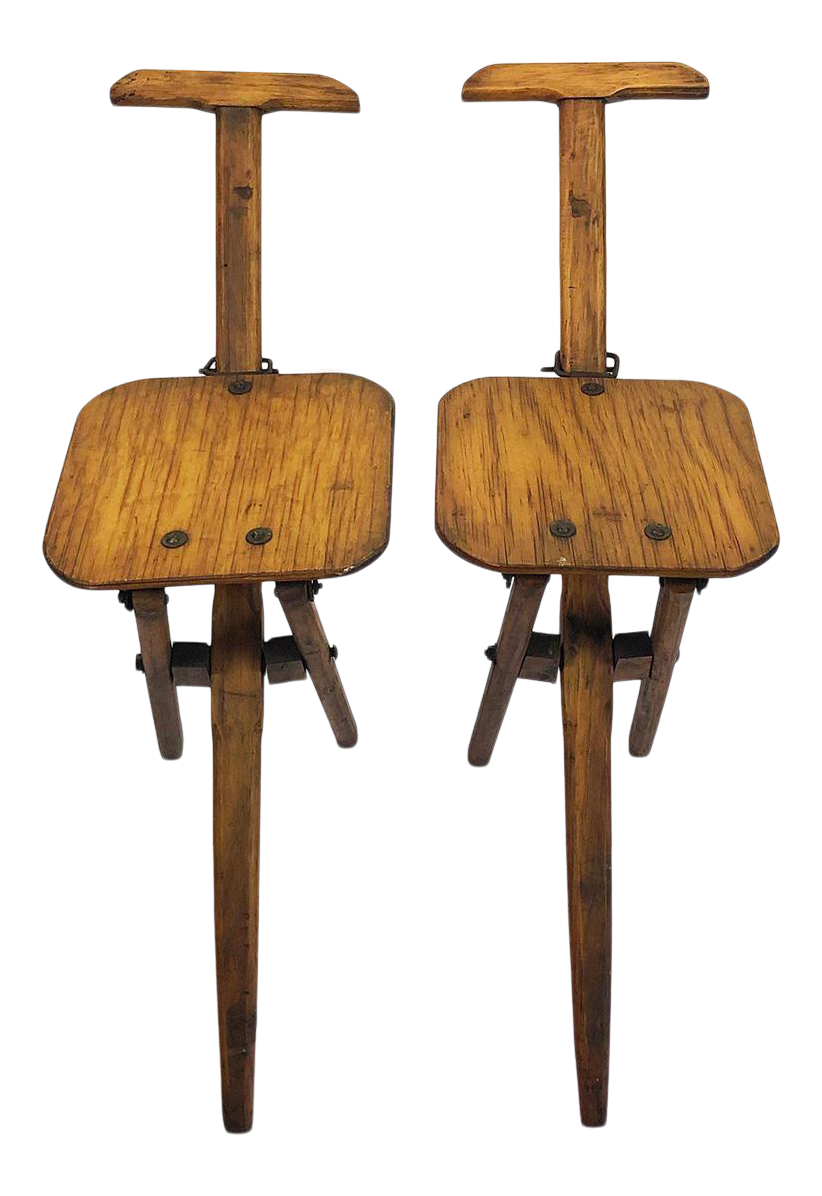Antique Mexican Folding Stools - a Pair | Chairish