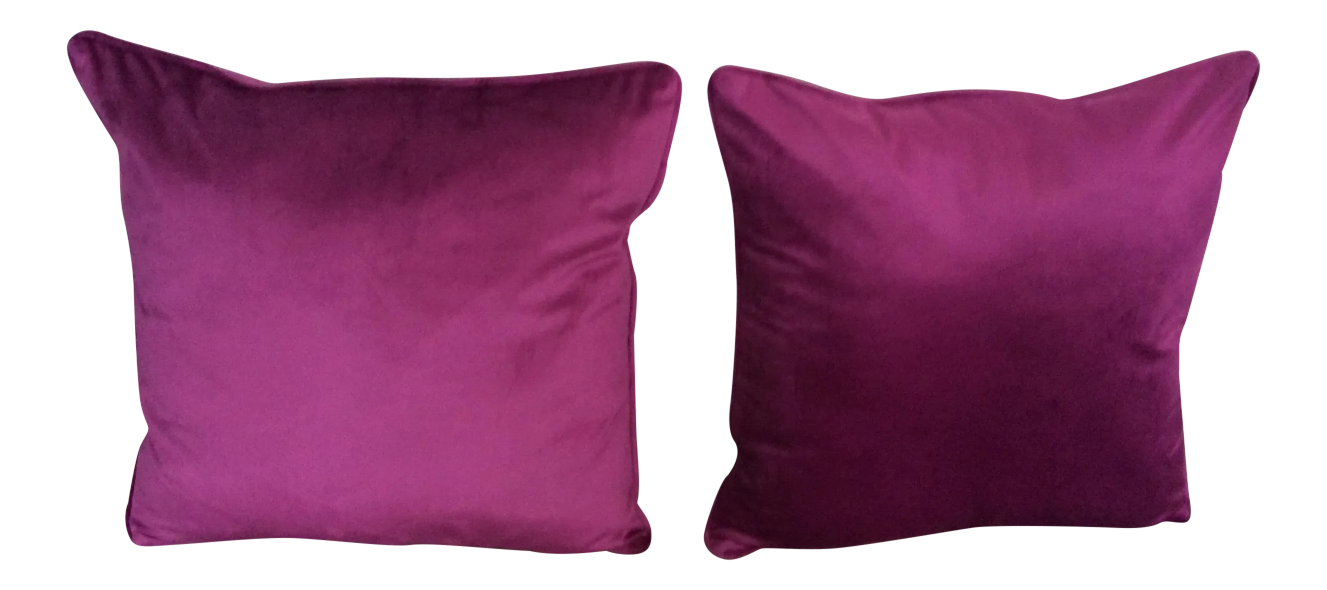 Contemporary Italian Purple Velvet Pillows - Pair | Chairish