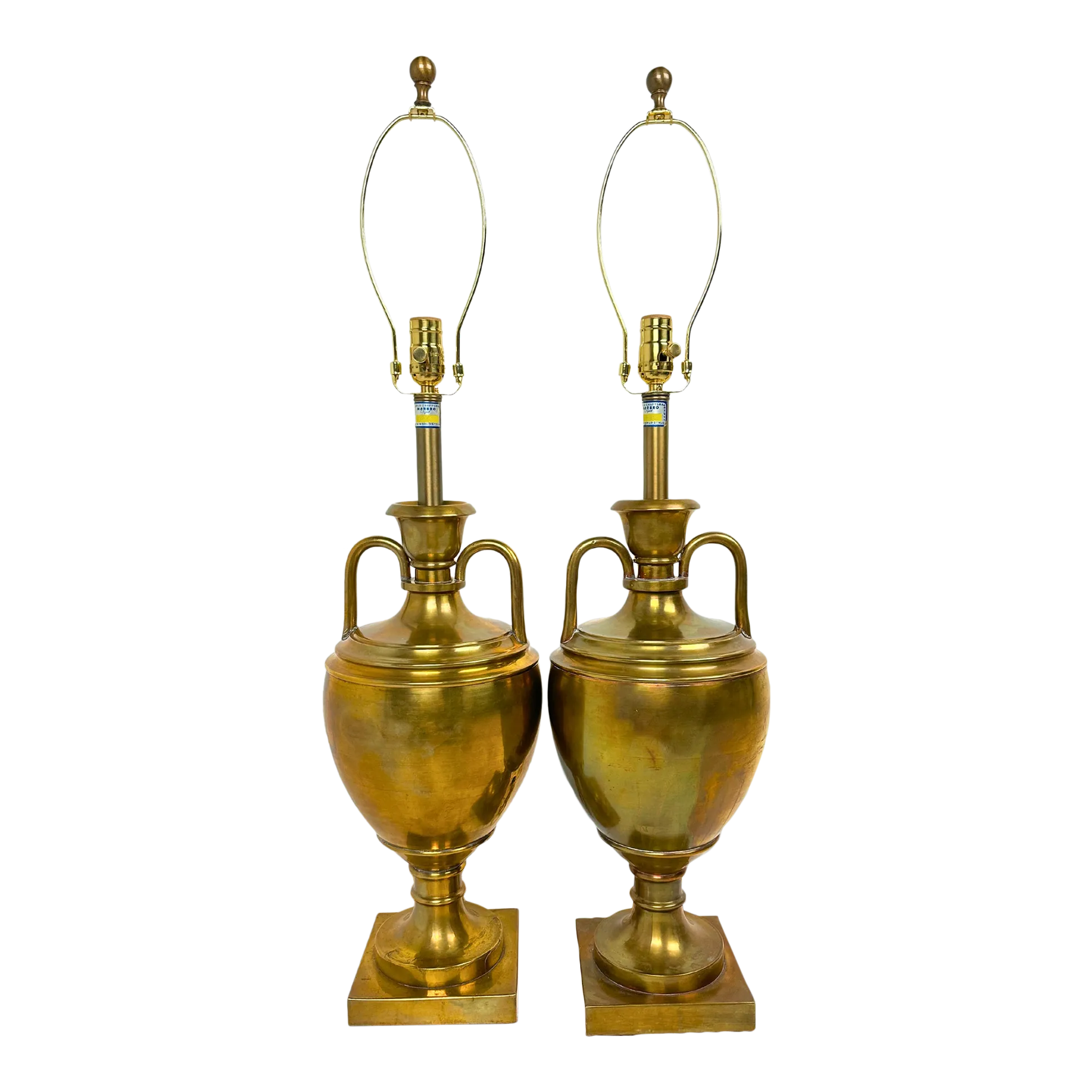 Mid-Century Italian Marbro Lamp Co. Vintage Brass Lamp Pair | Chairish