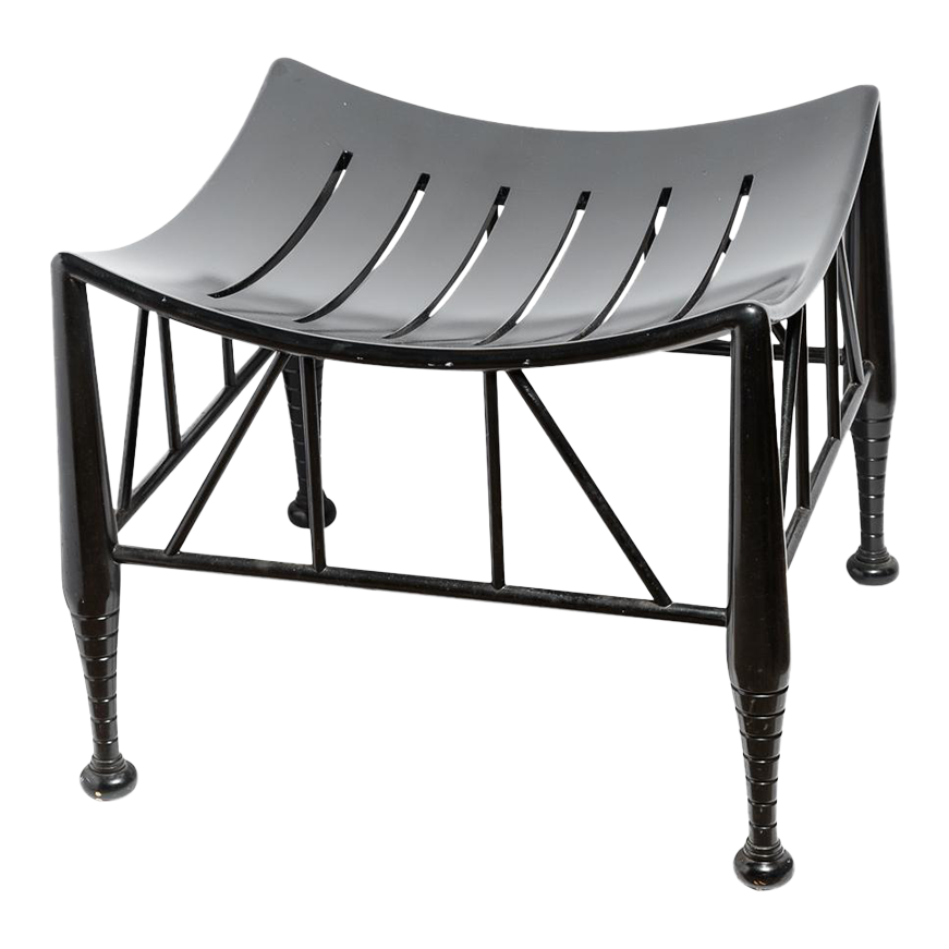 Egyptian Revival Large Black Wood Thebes Stool, Liberty & Co Style ...