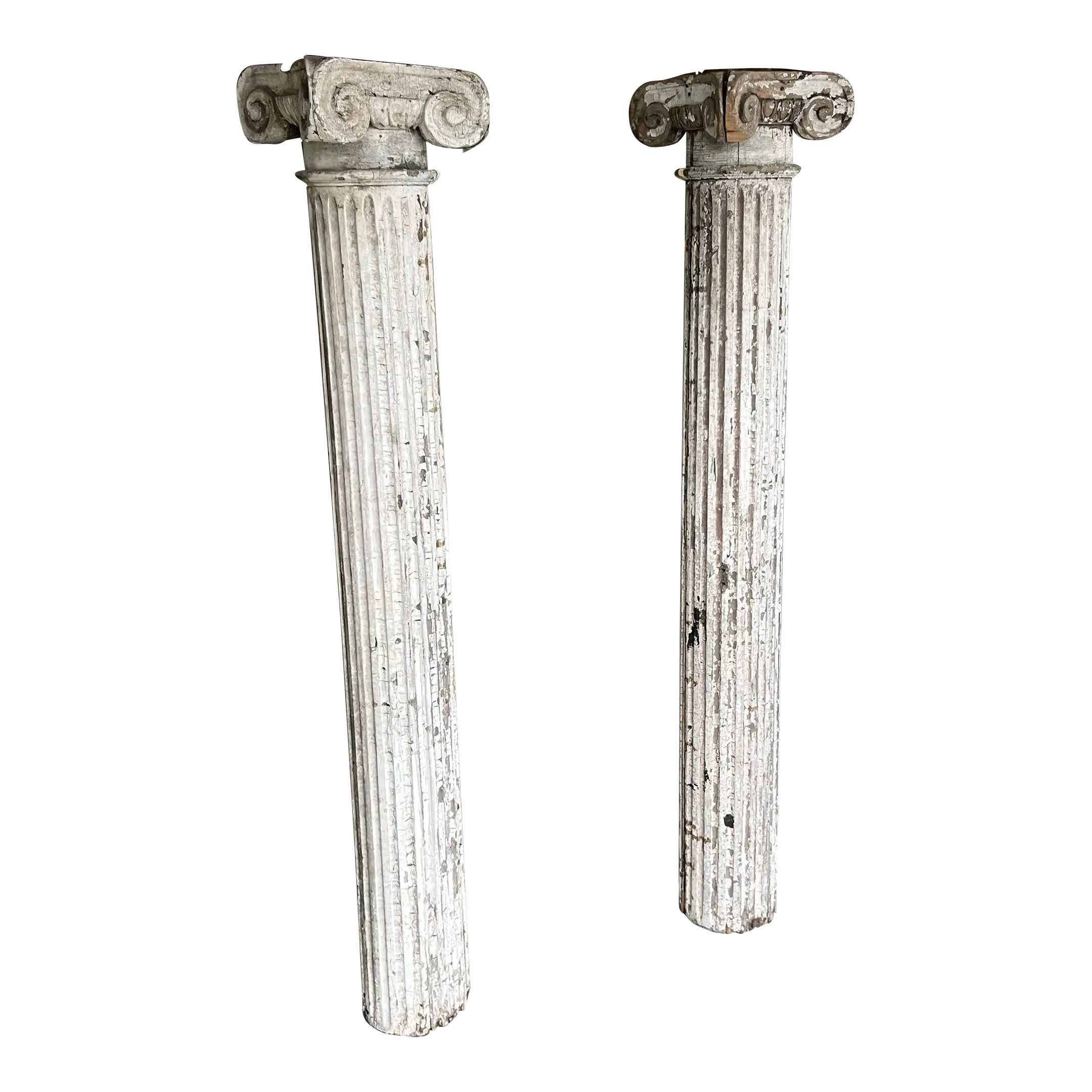 Antique Corninthean Wood Columns a Pair | Chairish
