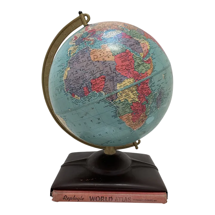 1950s Replogle Reference Globe and Atlas | Chairish