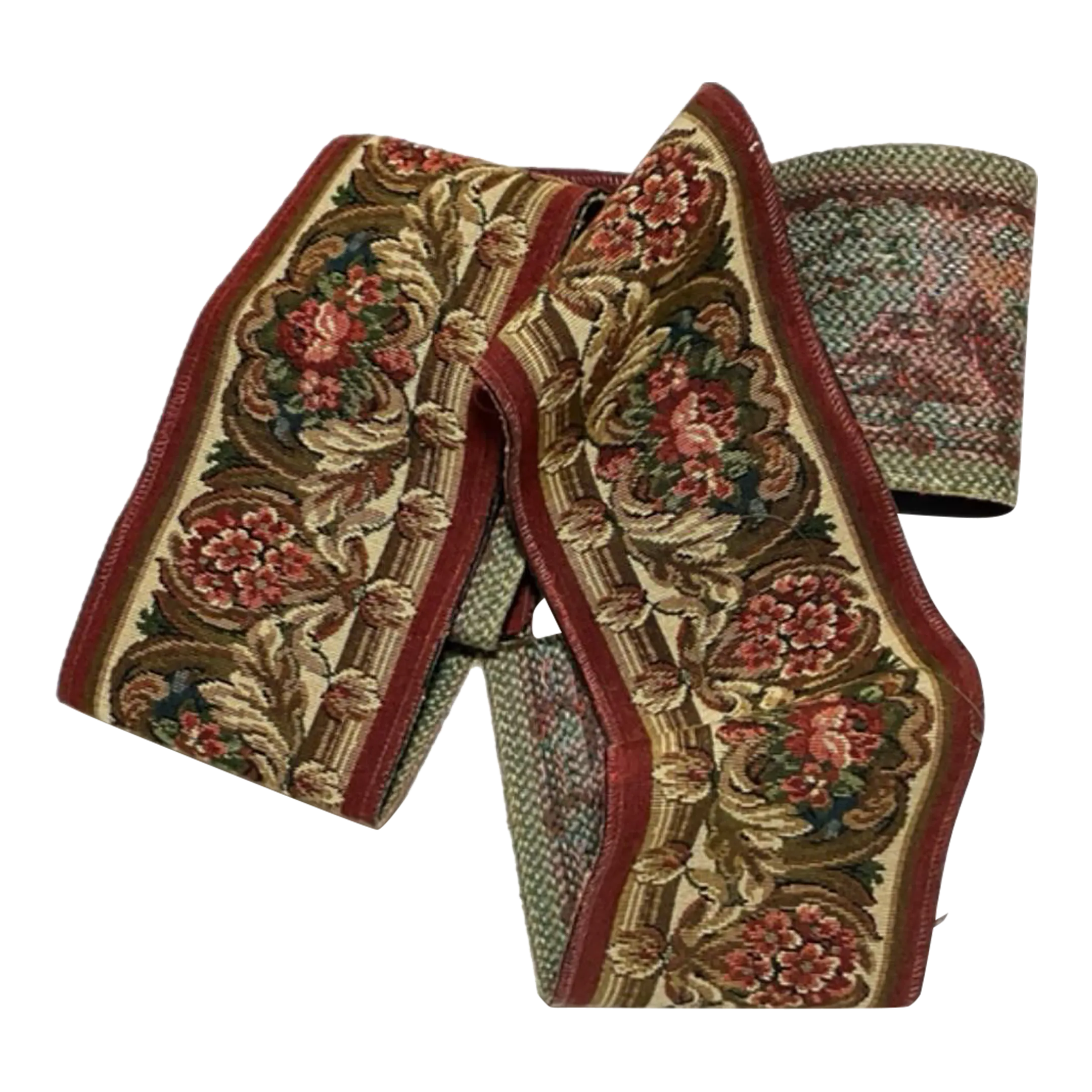 1980s Floral Tapestry Border Fabric- 1½ Yards | Chairish