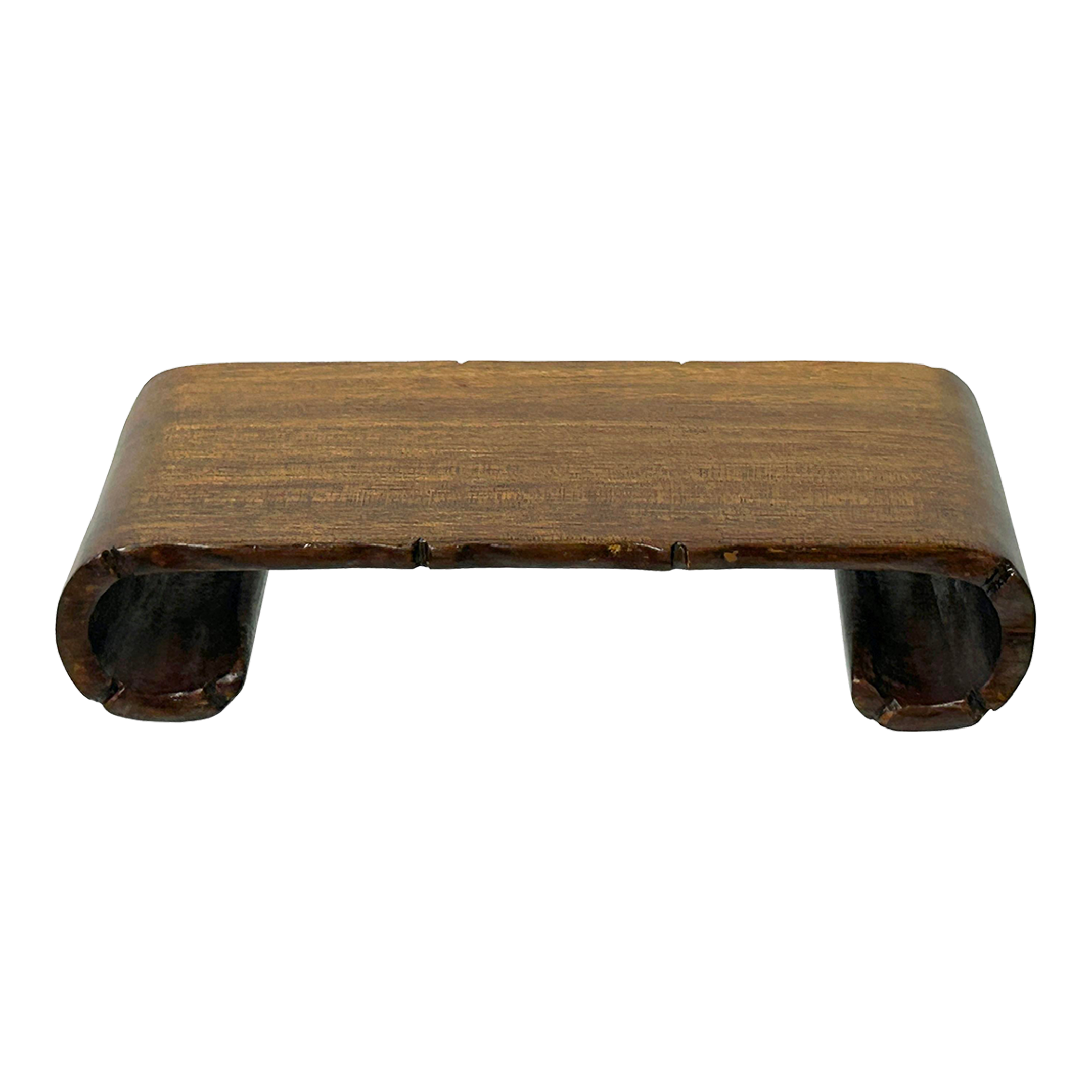 5" Brown Wood Scroll Legs Rectangular Display Stand Riser Easel | Chairish