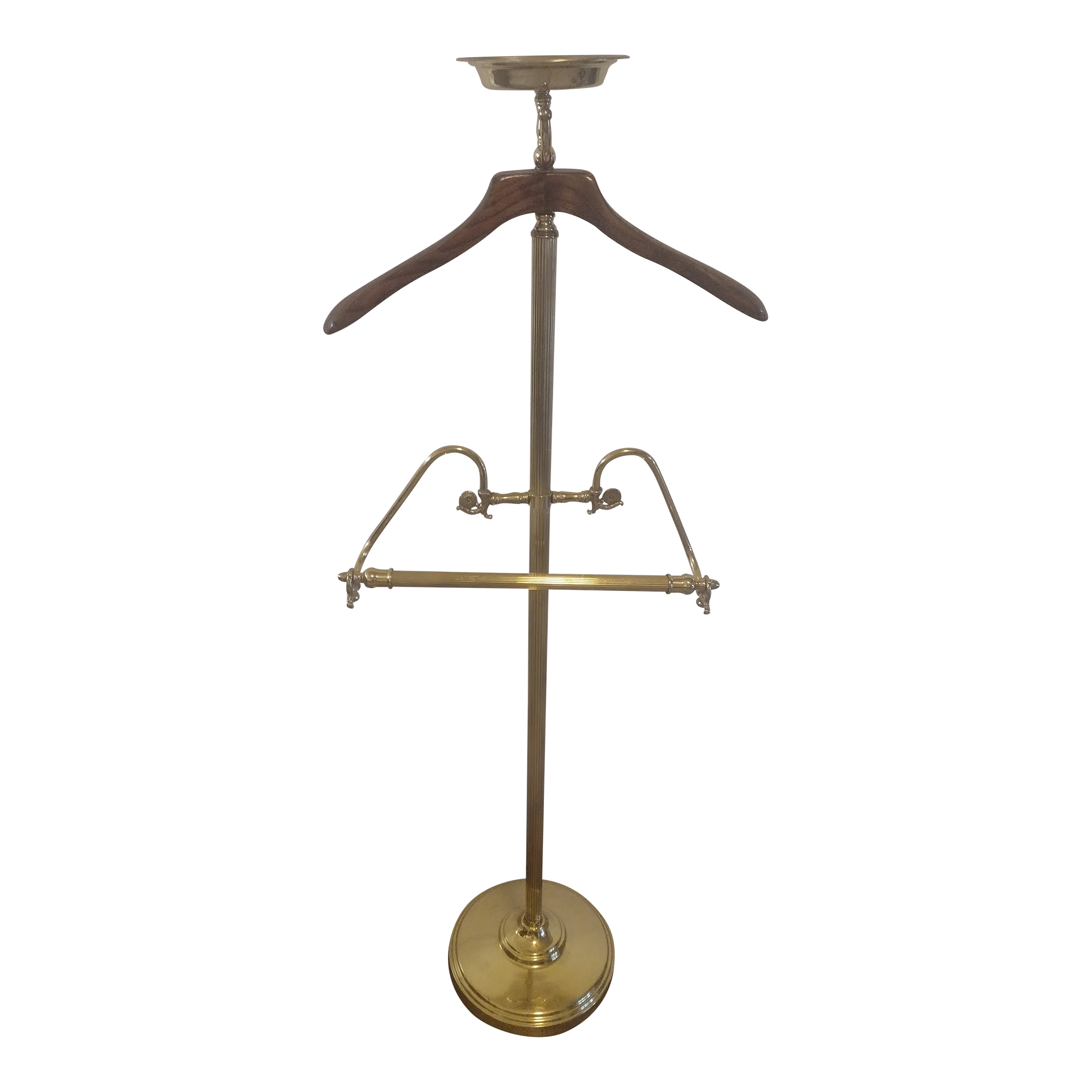 Late 20th Century Antique Victorian Brass and Wood Valet Stand in the ...