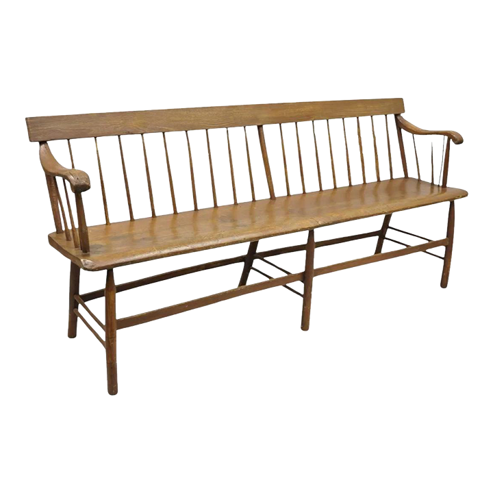 19th Century Antique French Provincial Primitive Rustic Pine Wood Long ...