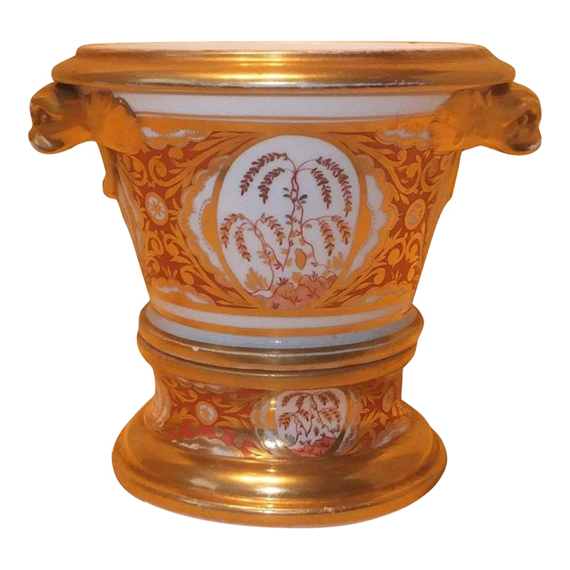 1810 English Regency Porcelain Vase & Stand | Chairish