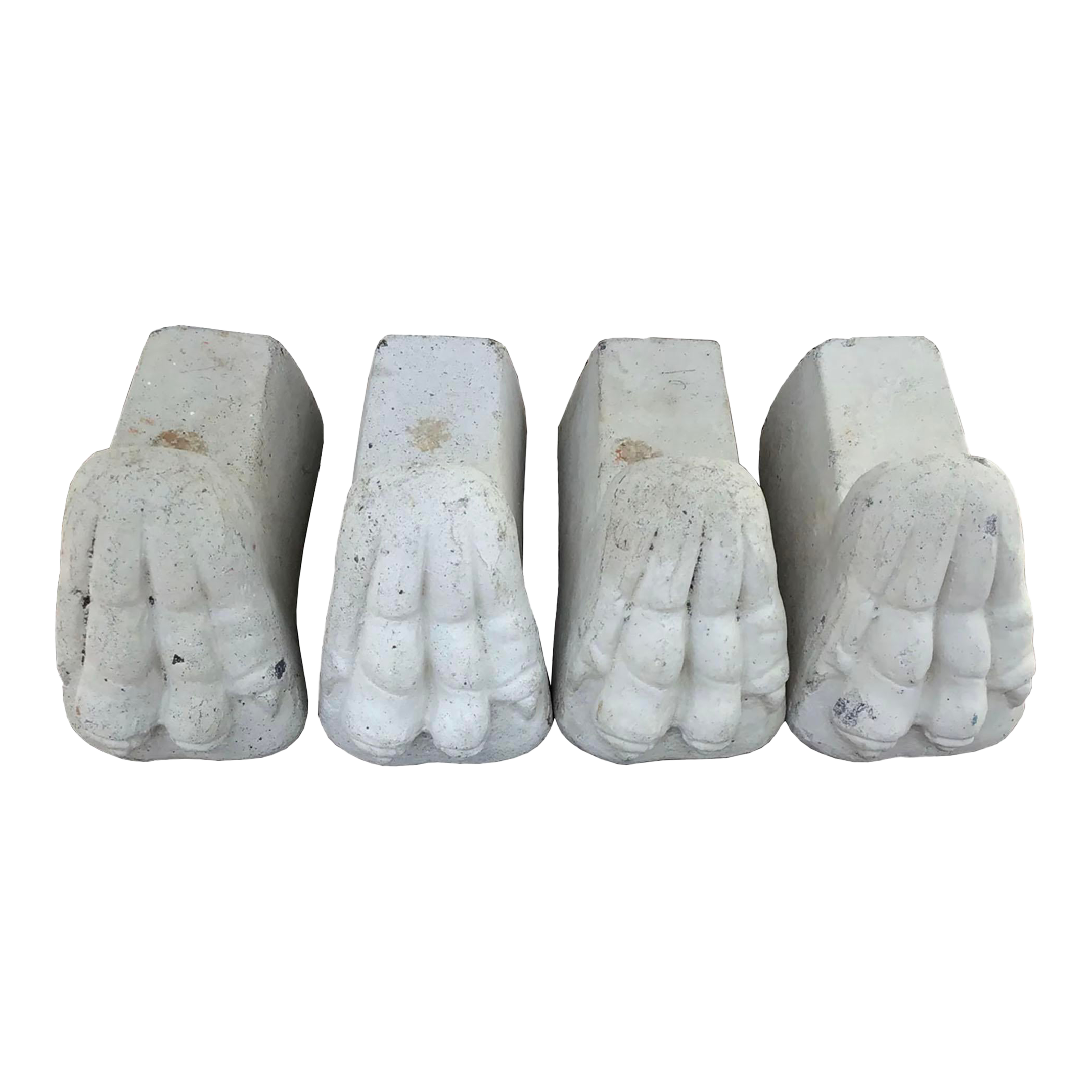 1980's English Solid Cement Lion's Paw Pot Feet, 4 Pieces | Chairish