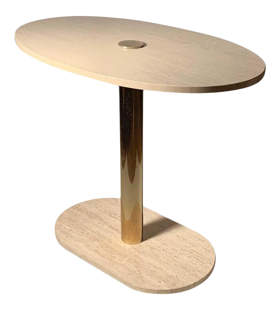 Pace Collection Oval Marble Console Table | Chairish