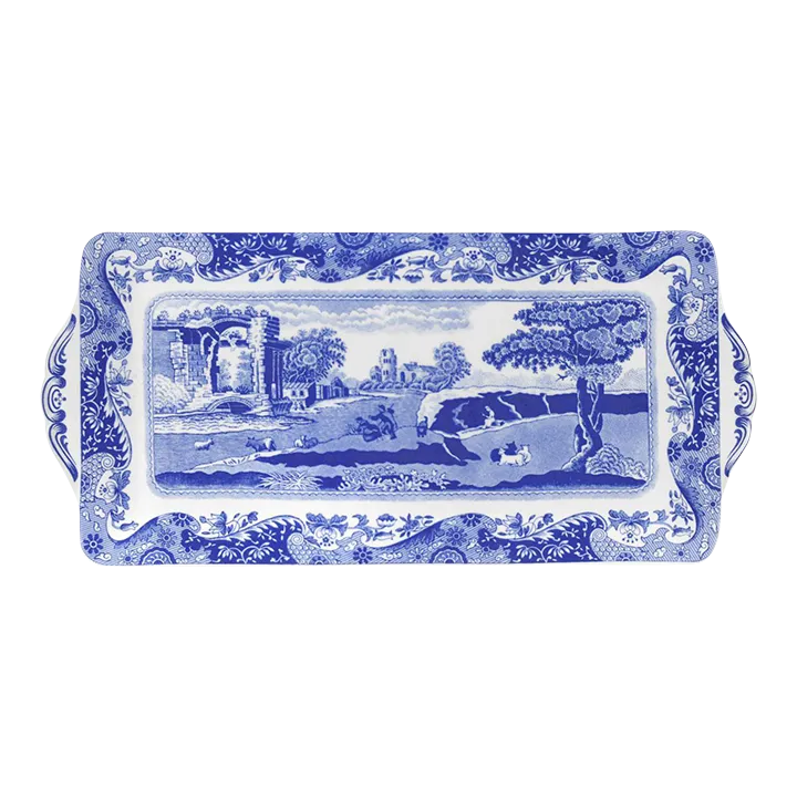 Spode Blue Italian Sandwich Tray 13" | Chairish