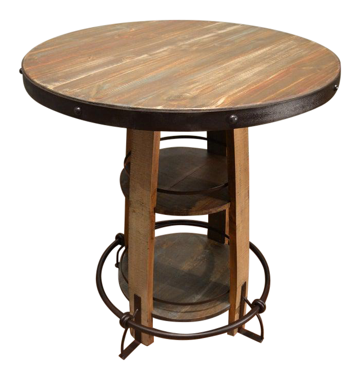 Crafters and Weavers Bayshore Multi-Color Pub Table | Chairish