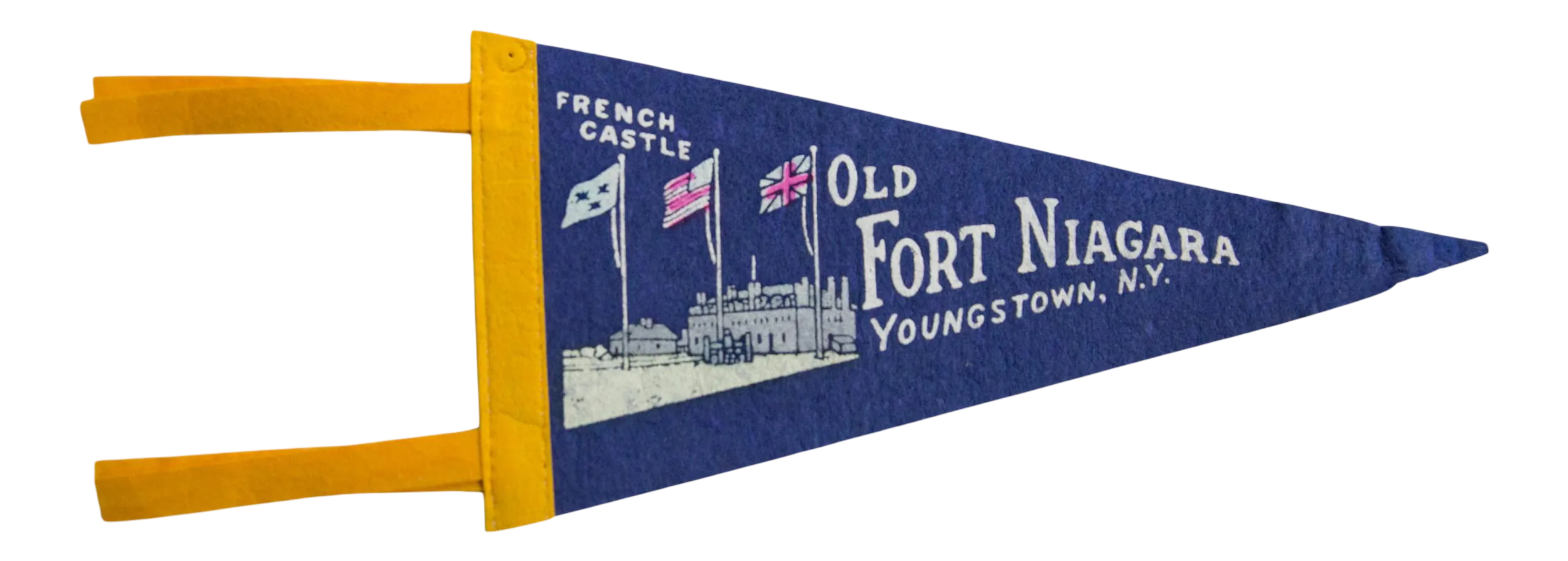 Vintage Old Fort Niagara Youngstown Ny Felt Flag | Chairish