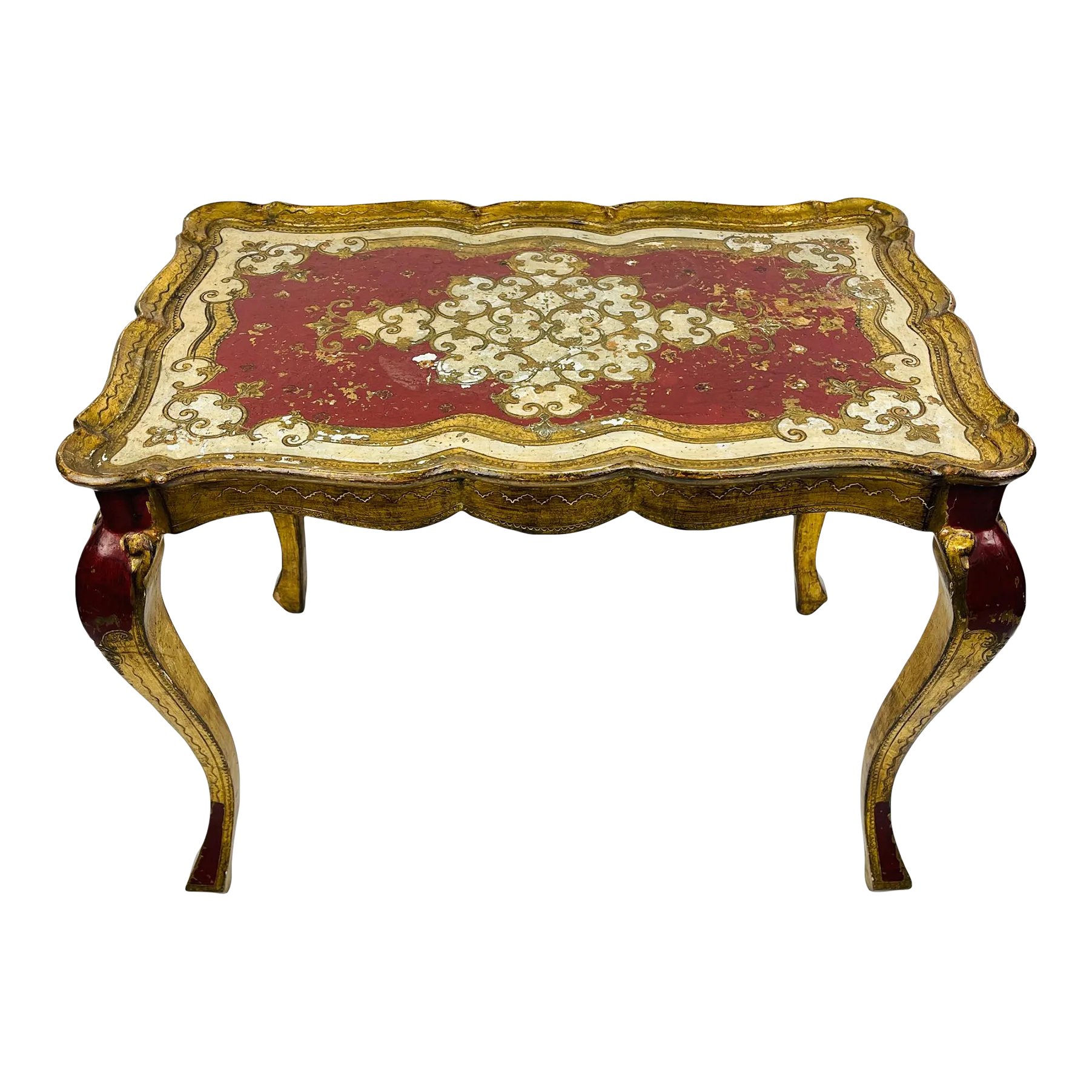 1950s Antique Wooden Florentine Table, Italy | Chairish