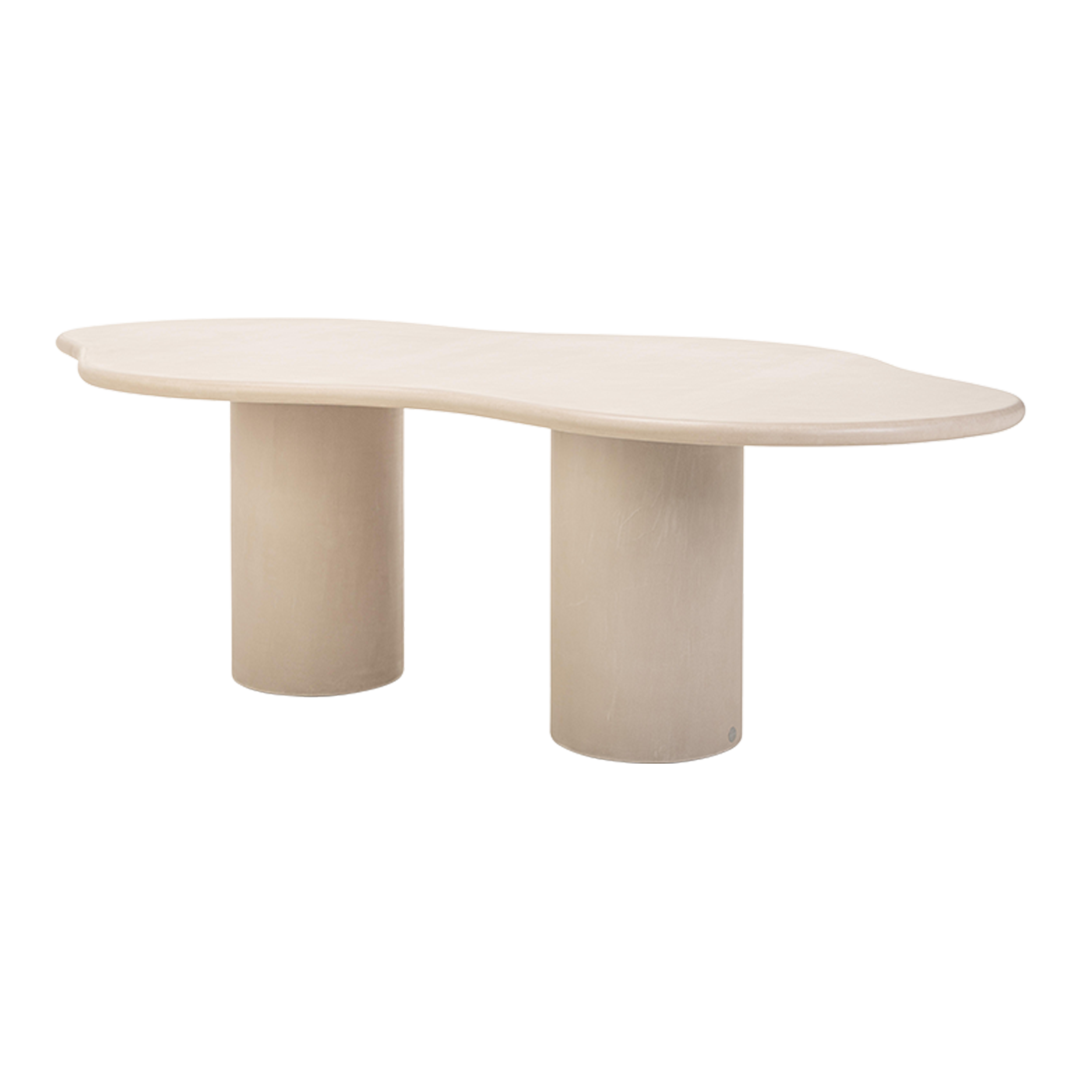Contemporary Organic Shaped Natural Plaster Dining Table "Fluent" 240 ...