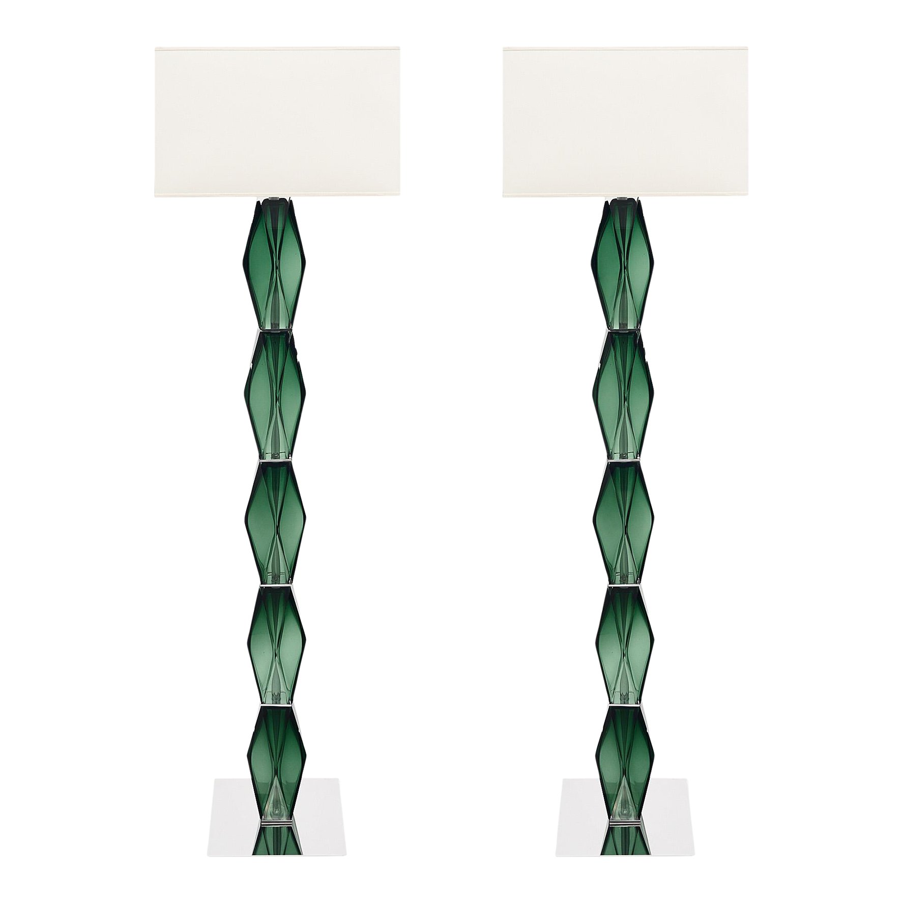 Murano Glass Green Floor Lamps | Chairish