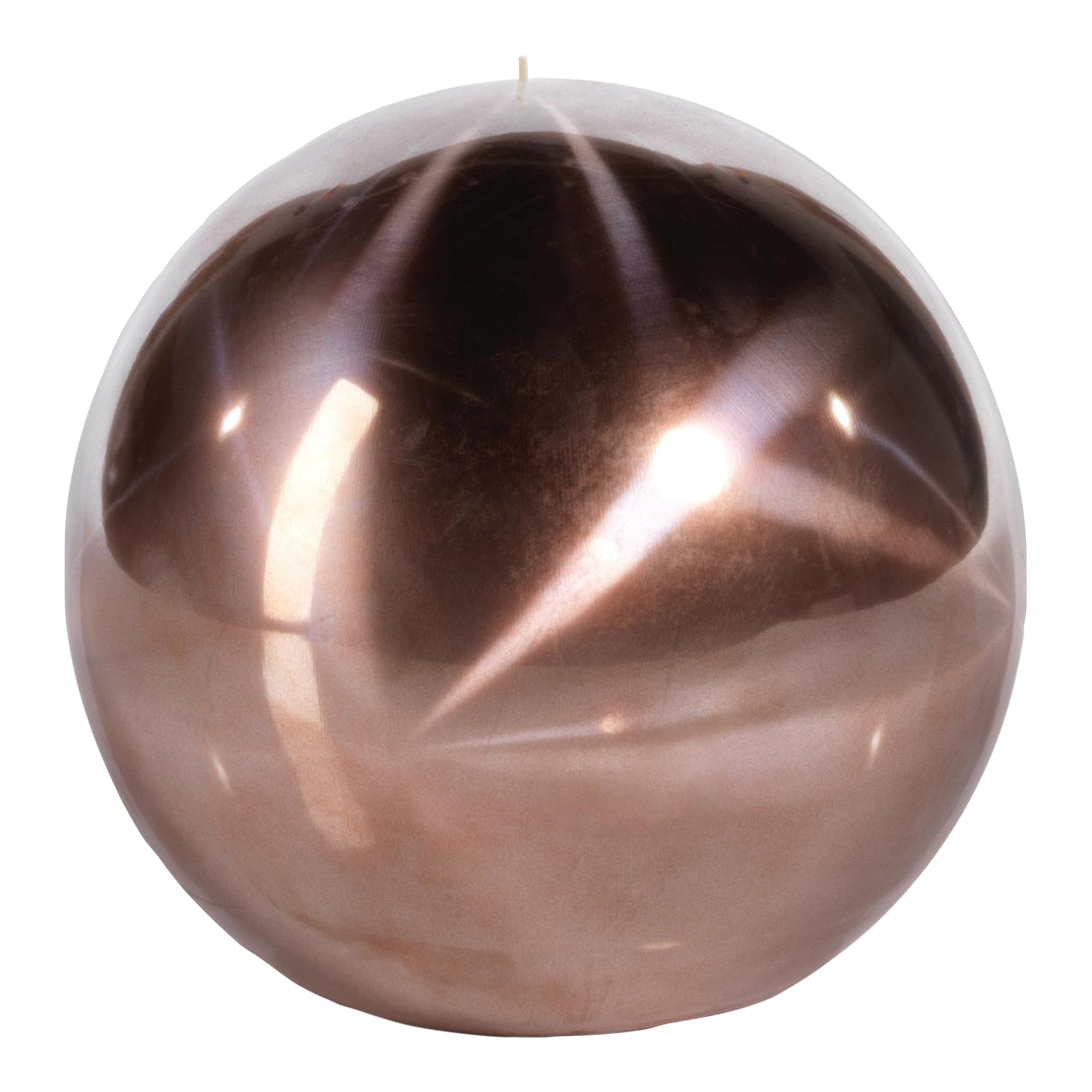 Titanium 6" Rose Gold Ball Candle | Chairish