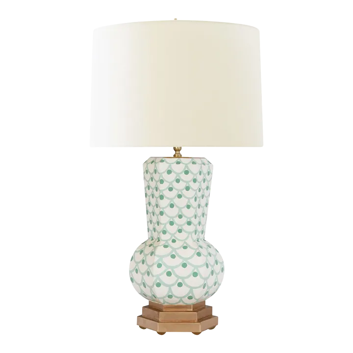 Matthew Izzo Home Handpainted Catalina Table Lamp in Green Scale ...