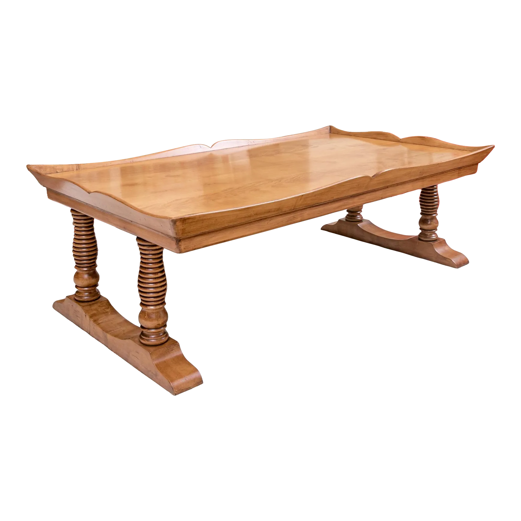 Late 20th Century Vintage Solid Maple Gallery Top Rectangular Coffee ...