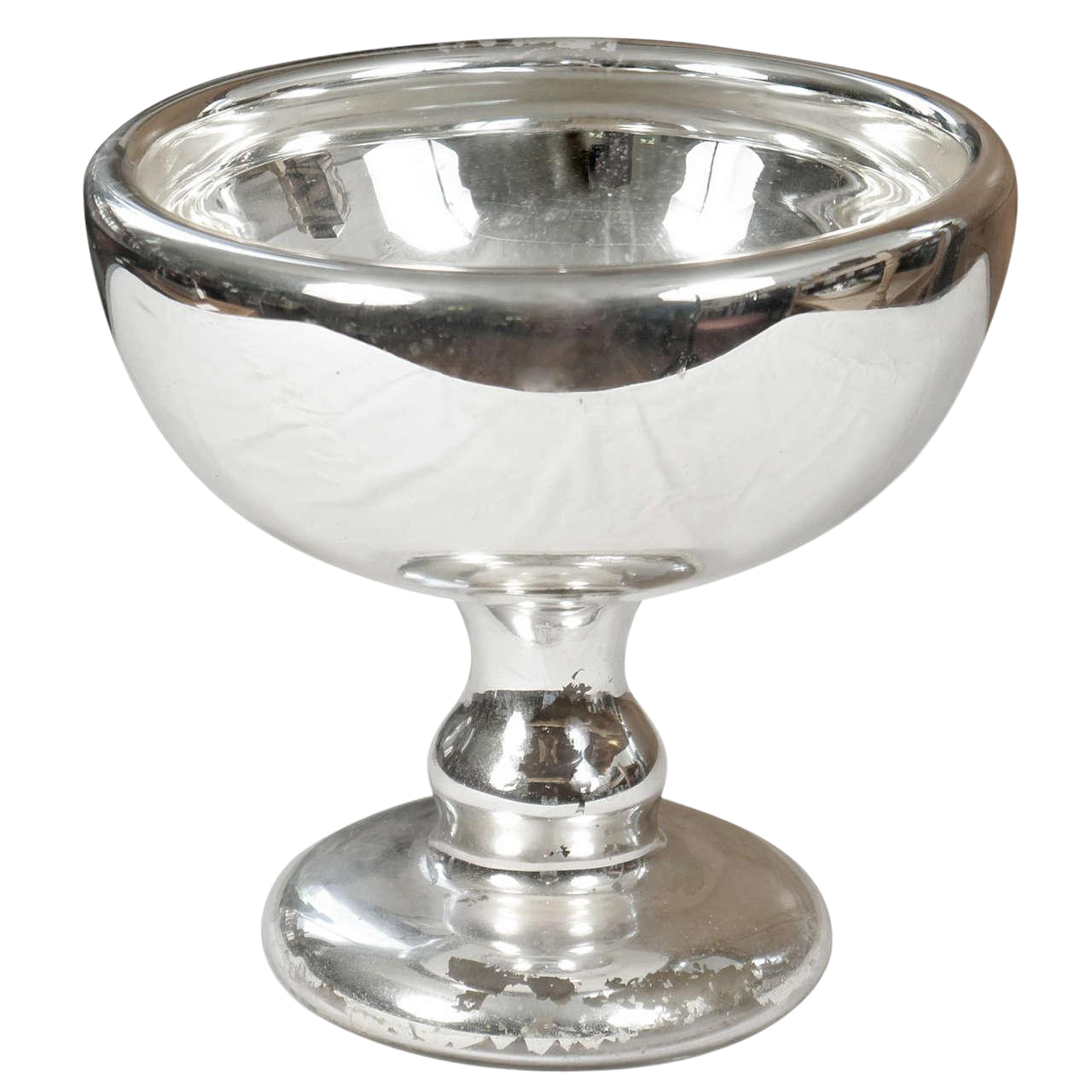 Large Mercury Glass Footed Bowl | Chairish Large Mercury Glass Footed Bowl | Chairish