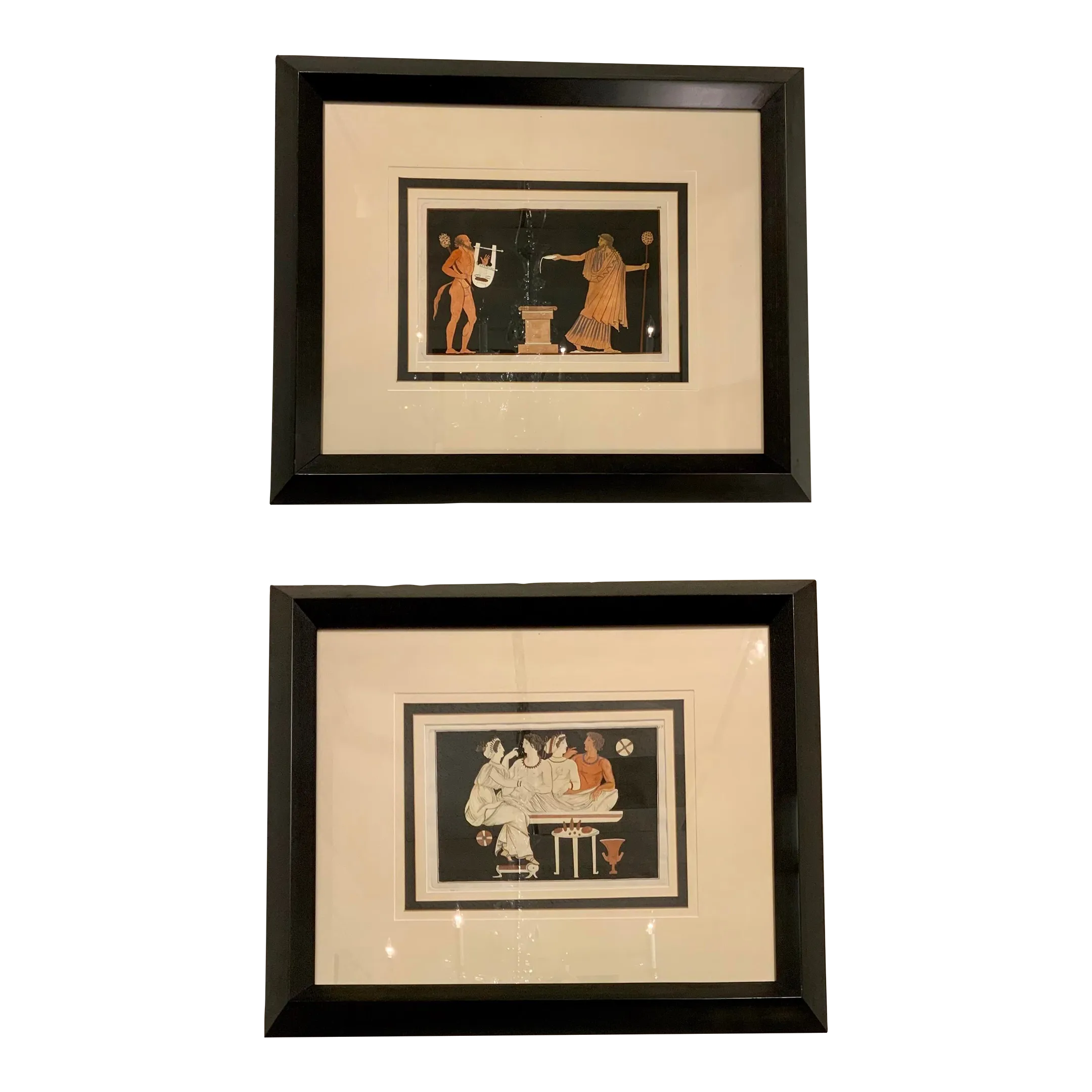 Antique Classical Greek Scene Engravings Pair | Chairish