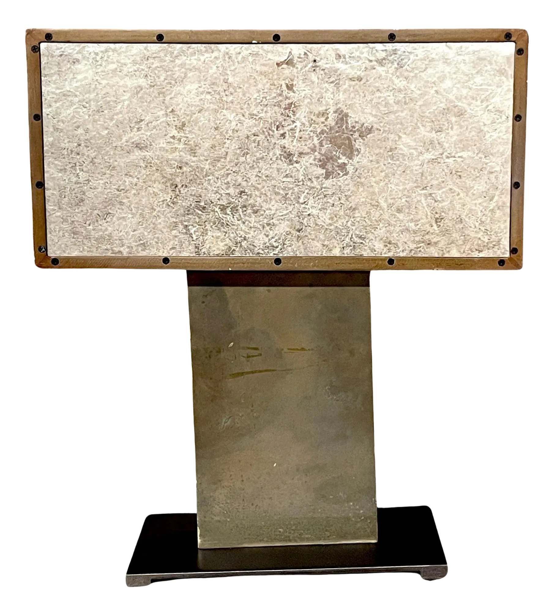Artisan Bronze, Copper, Iron and Mica Modern Column Lamp | Chairish