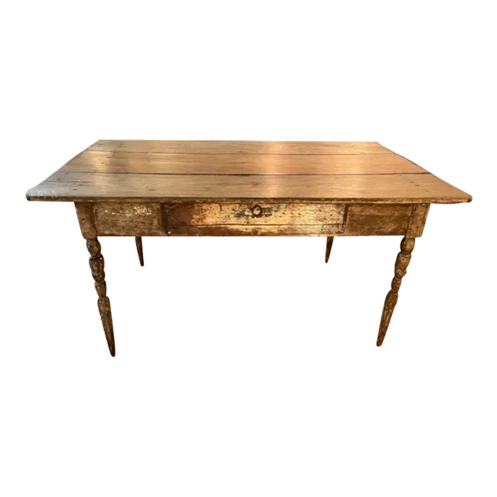 18th Century American Primitive Pine Table | Chairish