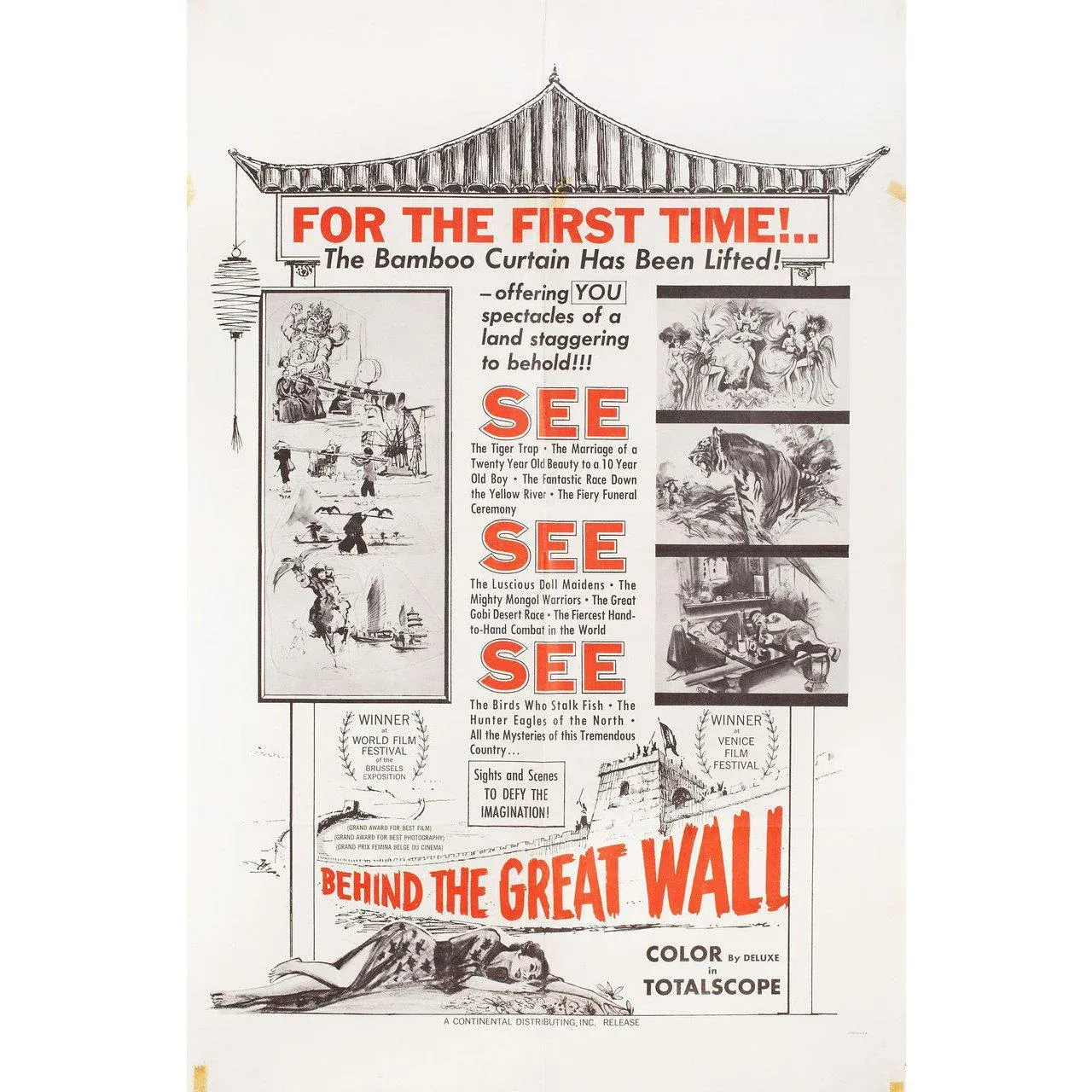 Behind the Great Wall 1958 U.S. One Sheet Film Poster | Chairish