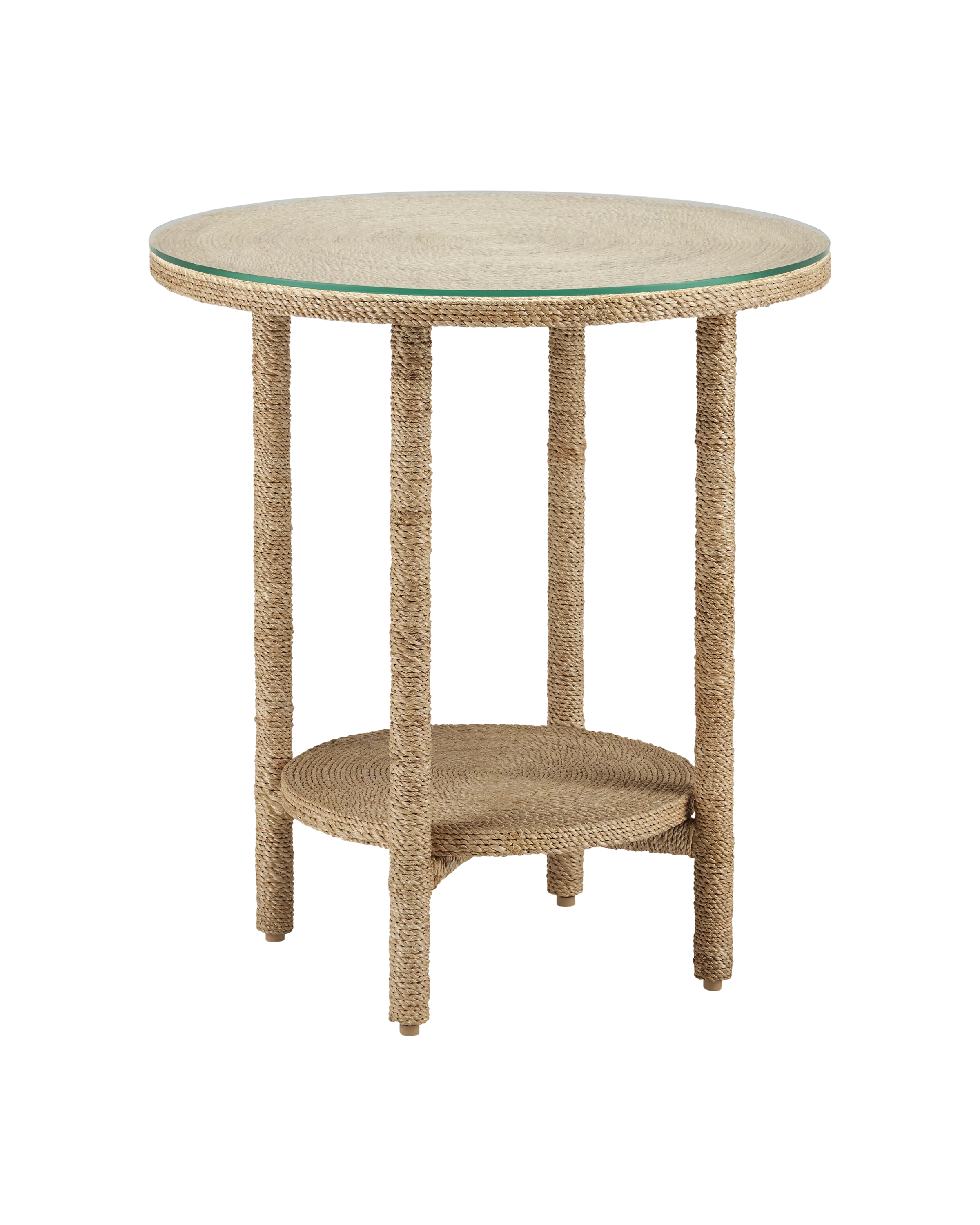 Currey & Company Limay Rope Accent Table | Chairish
