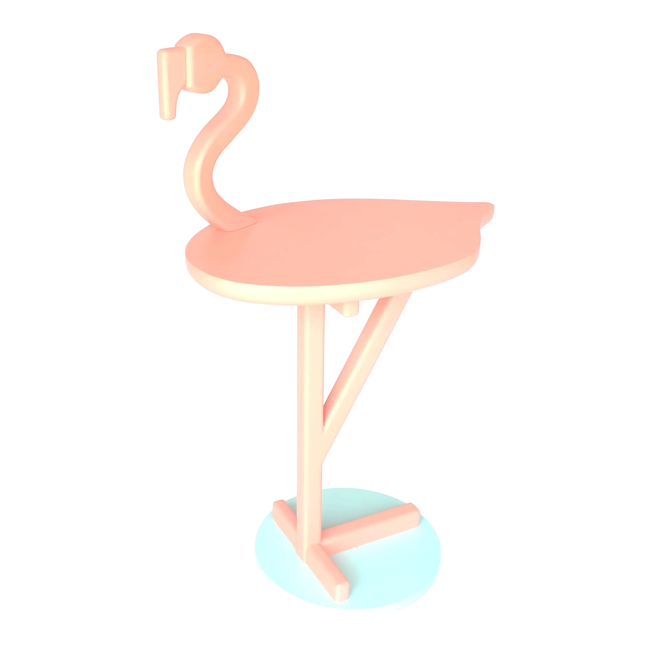 Greg Palombo Pop-Art Flamingo Side Table, Curved Neck | Chairish