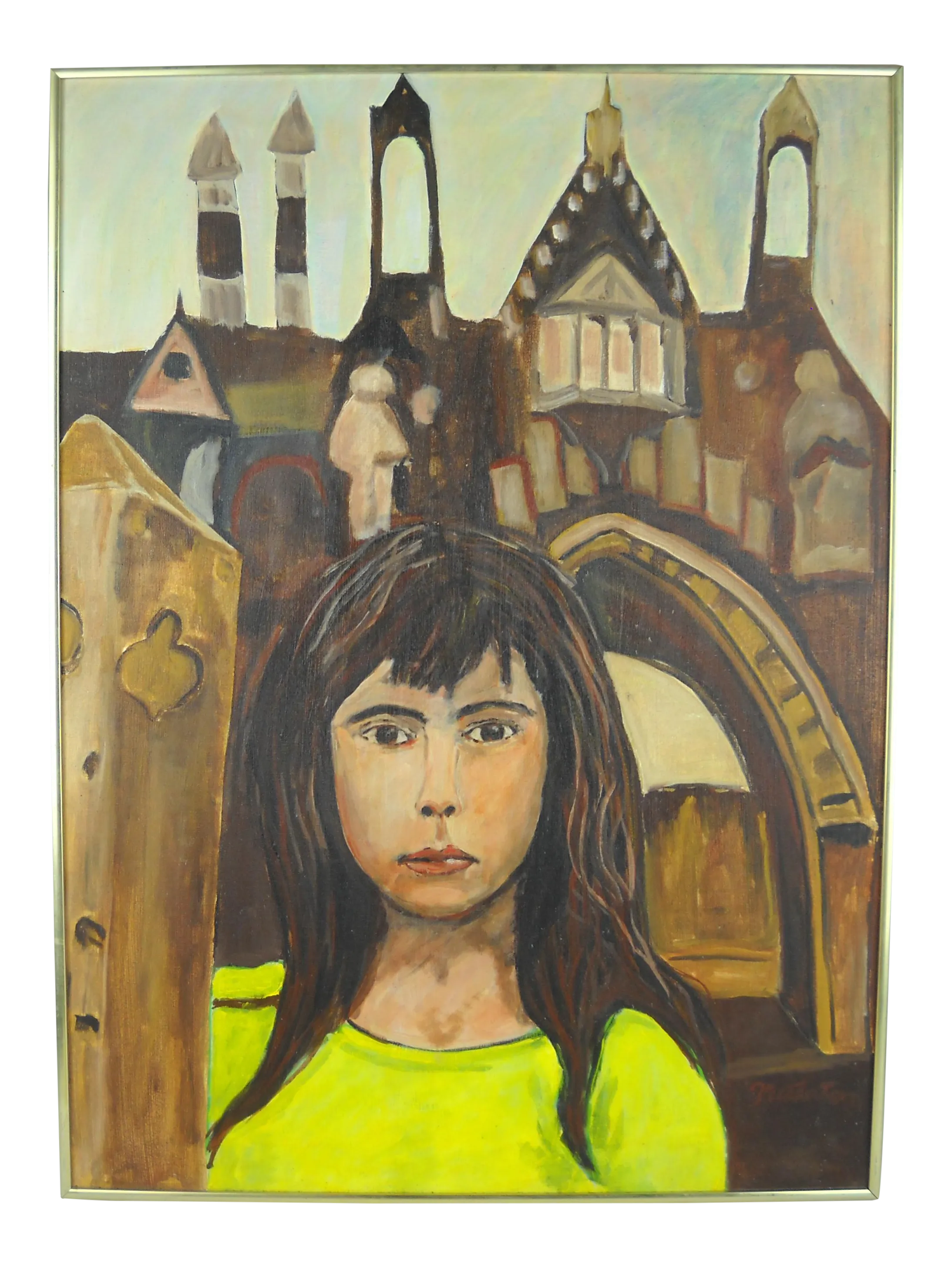 Portrait of Ines, Acrylic On Canvas Painting | Chairish