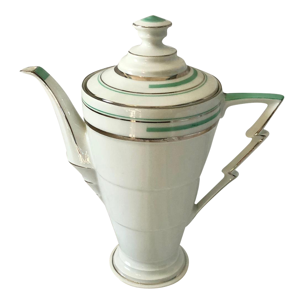 1930s Art Deco Porcelain Bavaria Coffee Pot, Made in Germany | Chairish