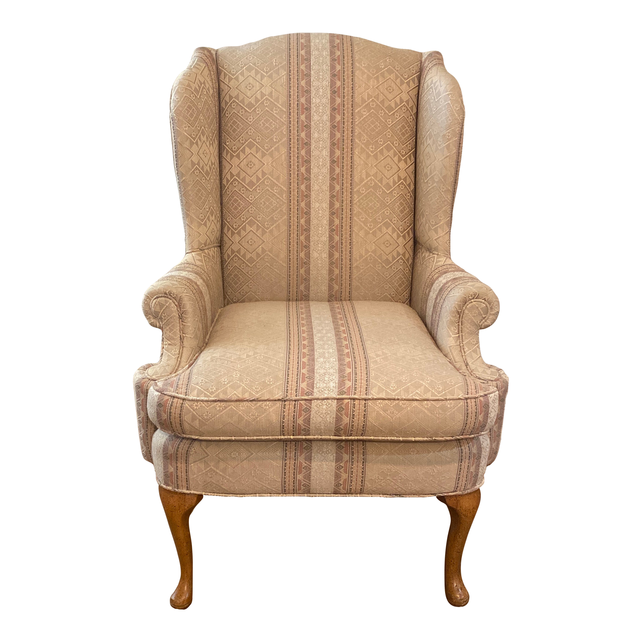 1980s Traditional Wingback Chair | Chairish