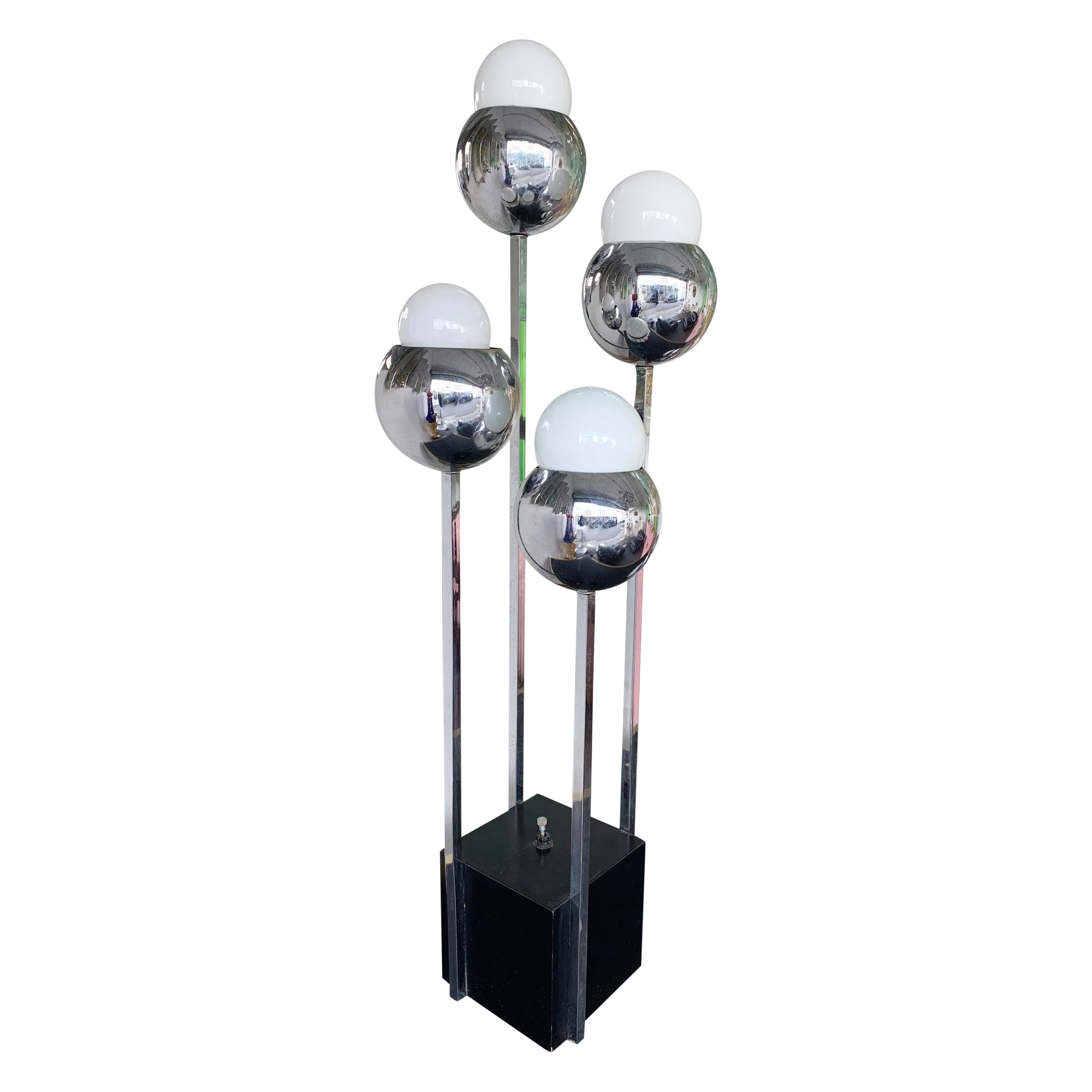 1970s Chrome Metal Ball Lamp by Robert Sonneman | Chairish